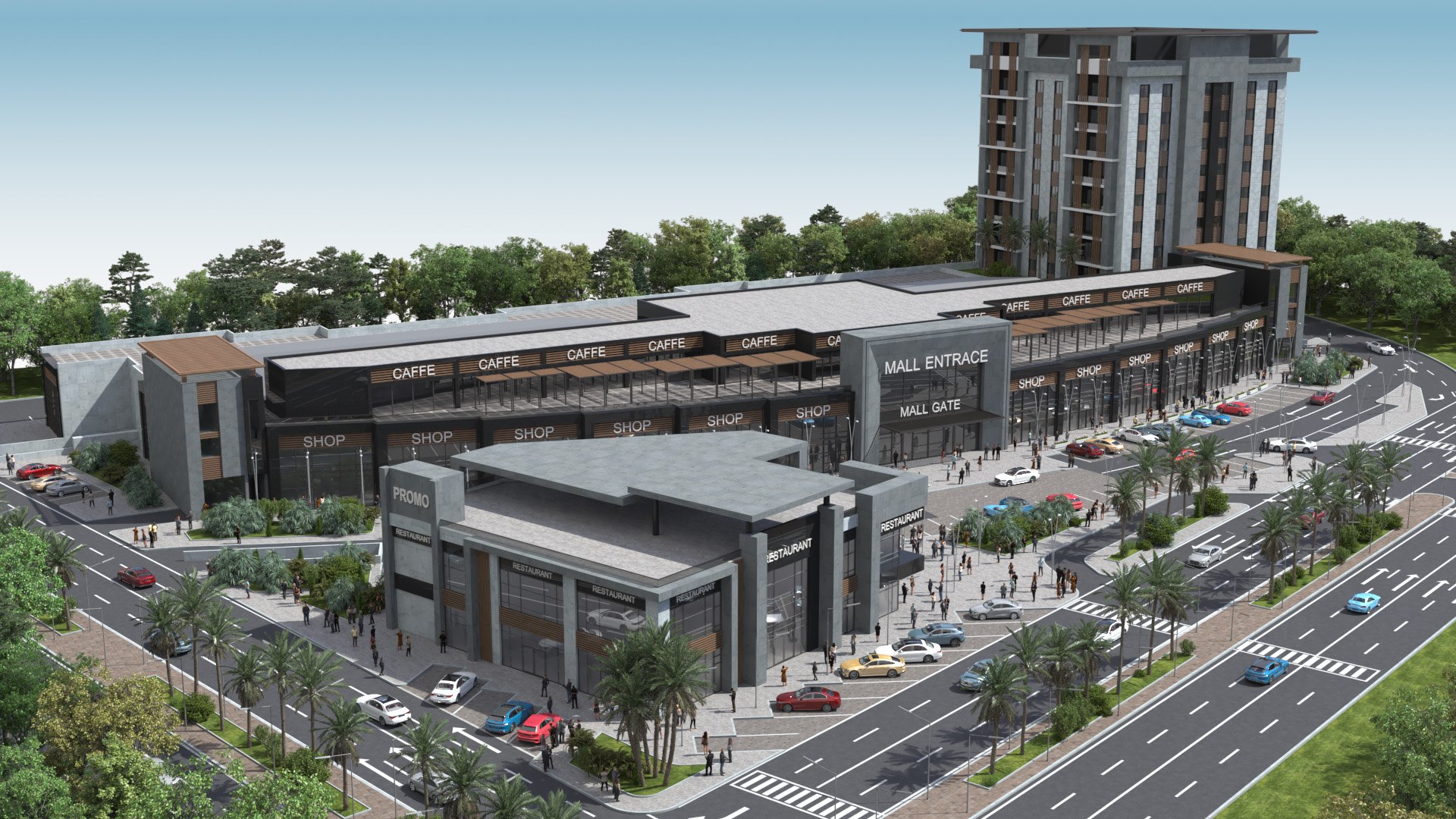 Mall Exterior Plaza 3D Model - TurboSquid 2204860