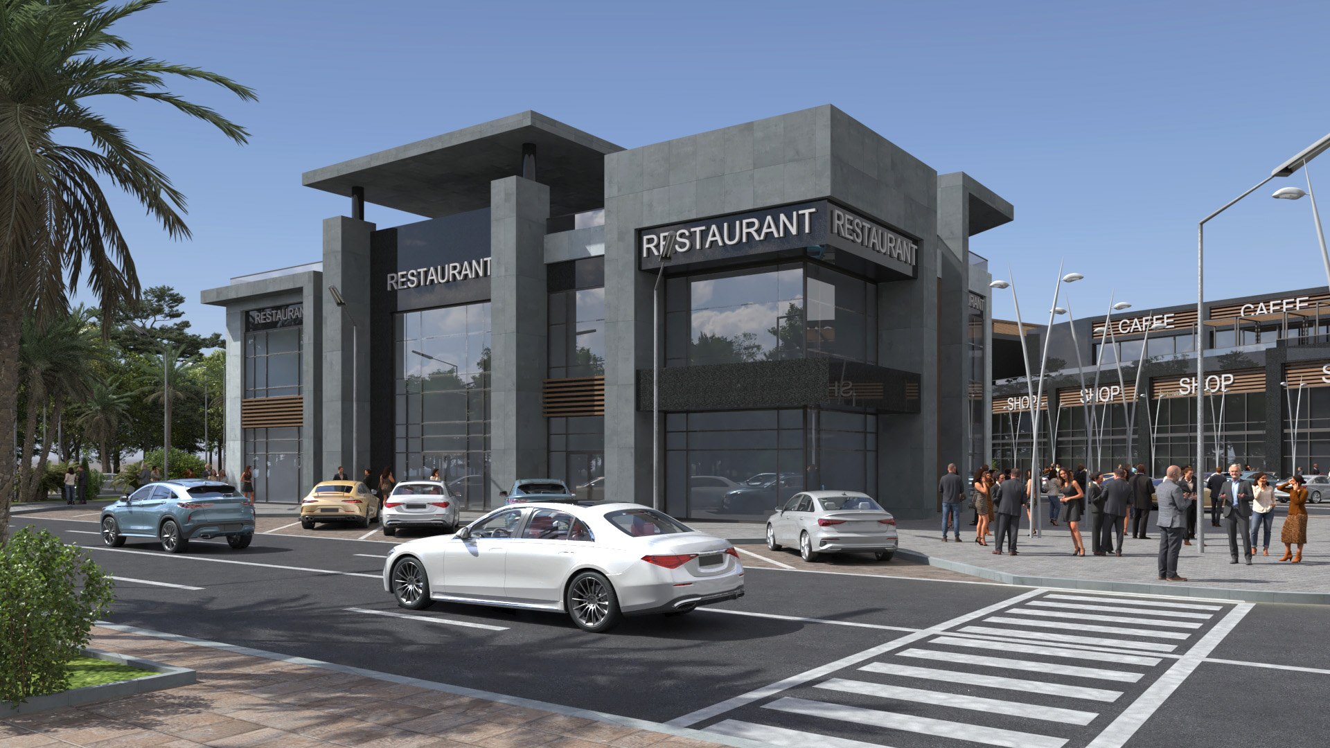 Mall Exterior Plaza 3D Model - TurboSquid 2204860