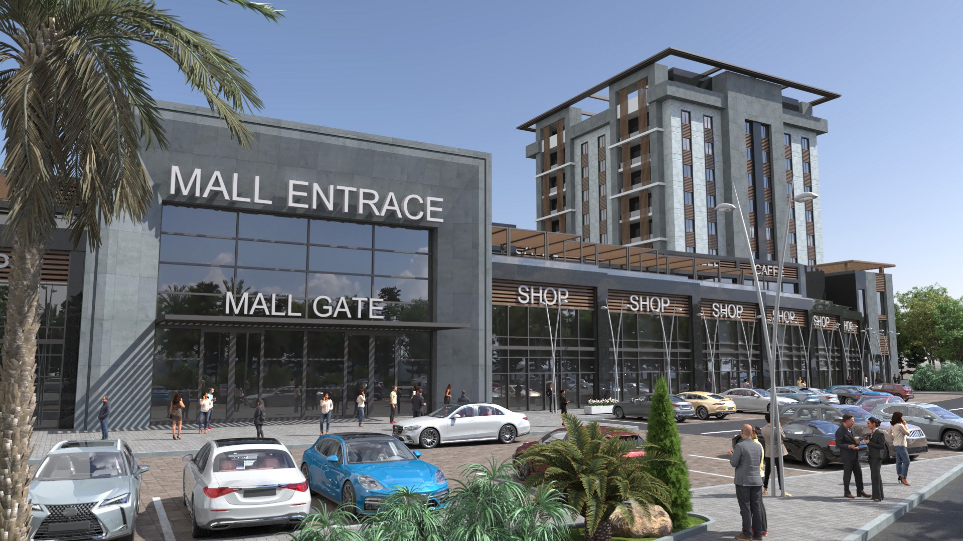 Mall Exterior Plaza 3D Model - TurboSquid 2204860