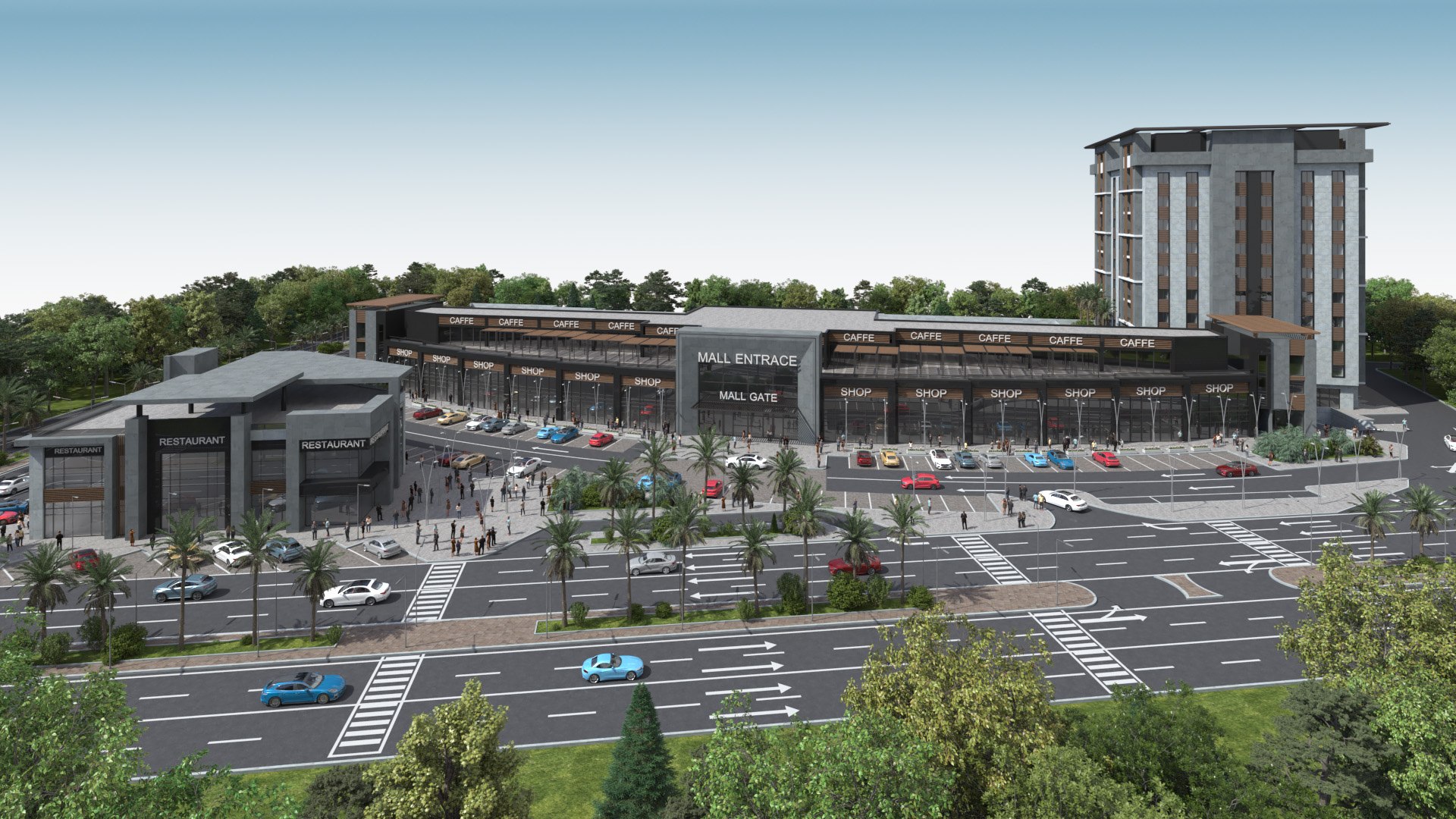 Mall Exterior Plaza 3D Model - TurboSquid 2204860