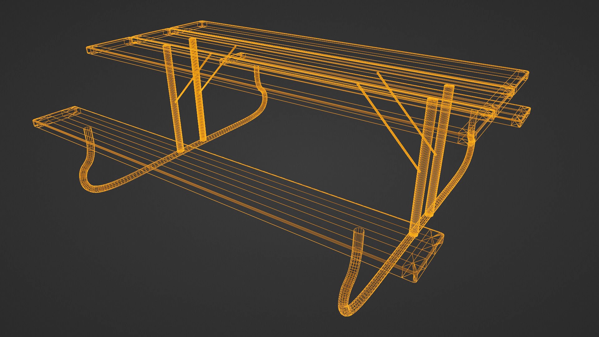 Picnic table 3D model - TurboSquid 1597981