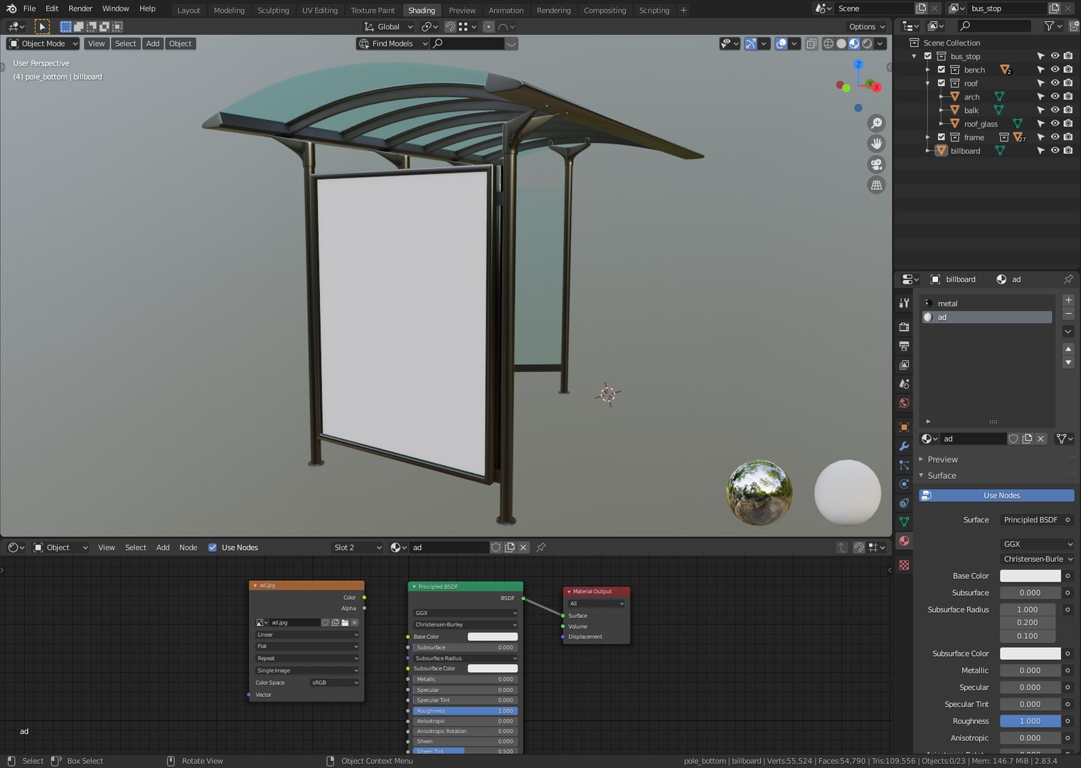 Bus Stop Shelter 3D - TurboSquid 1746926