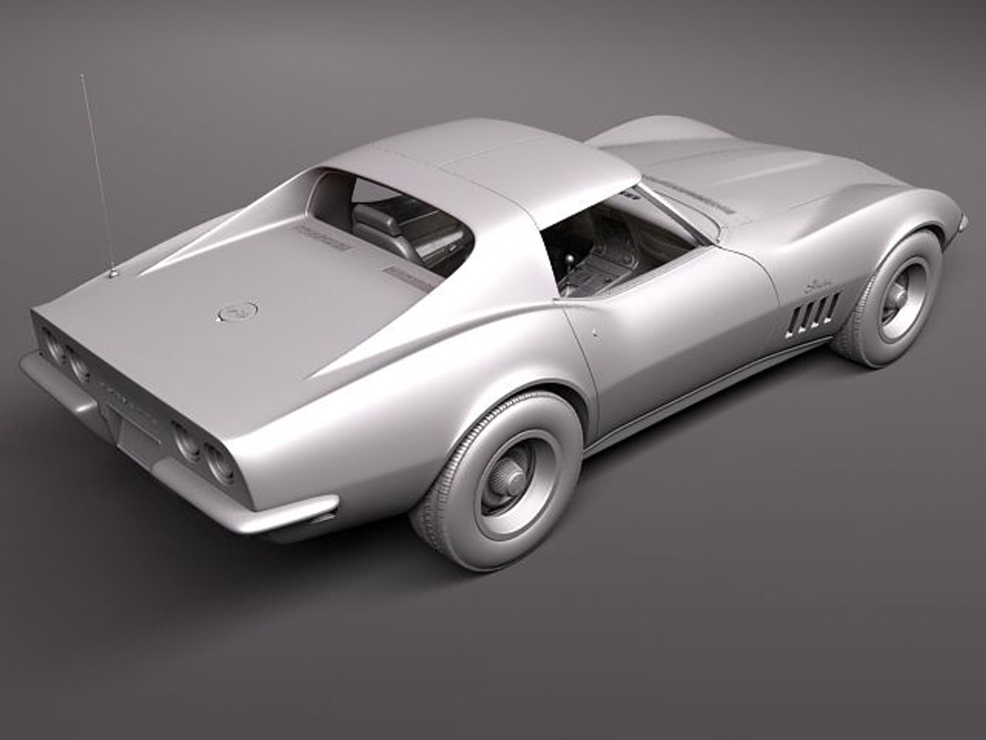 chevrolet corvette c3 1969 3d model