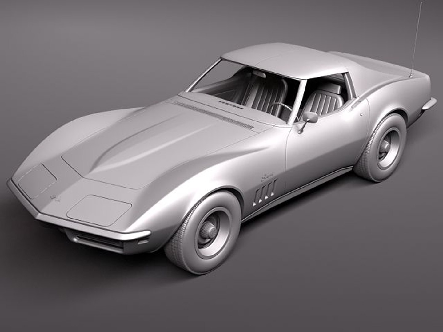 chevrolet corvette c3 1969 3d model