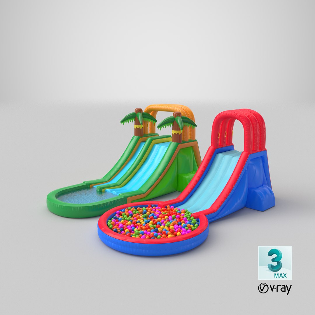 3D Two Inflatables Slides Model - TurboSquid 1923383