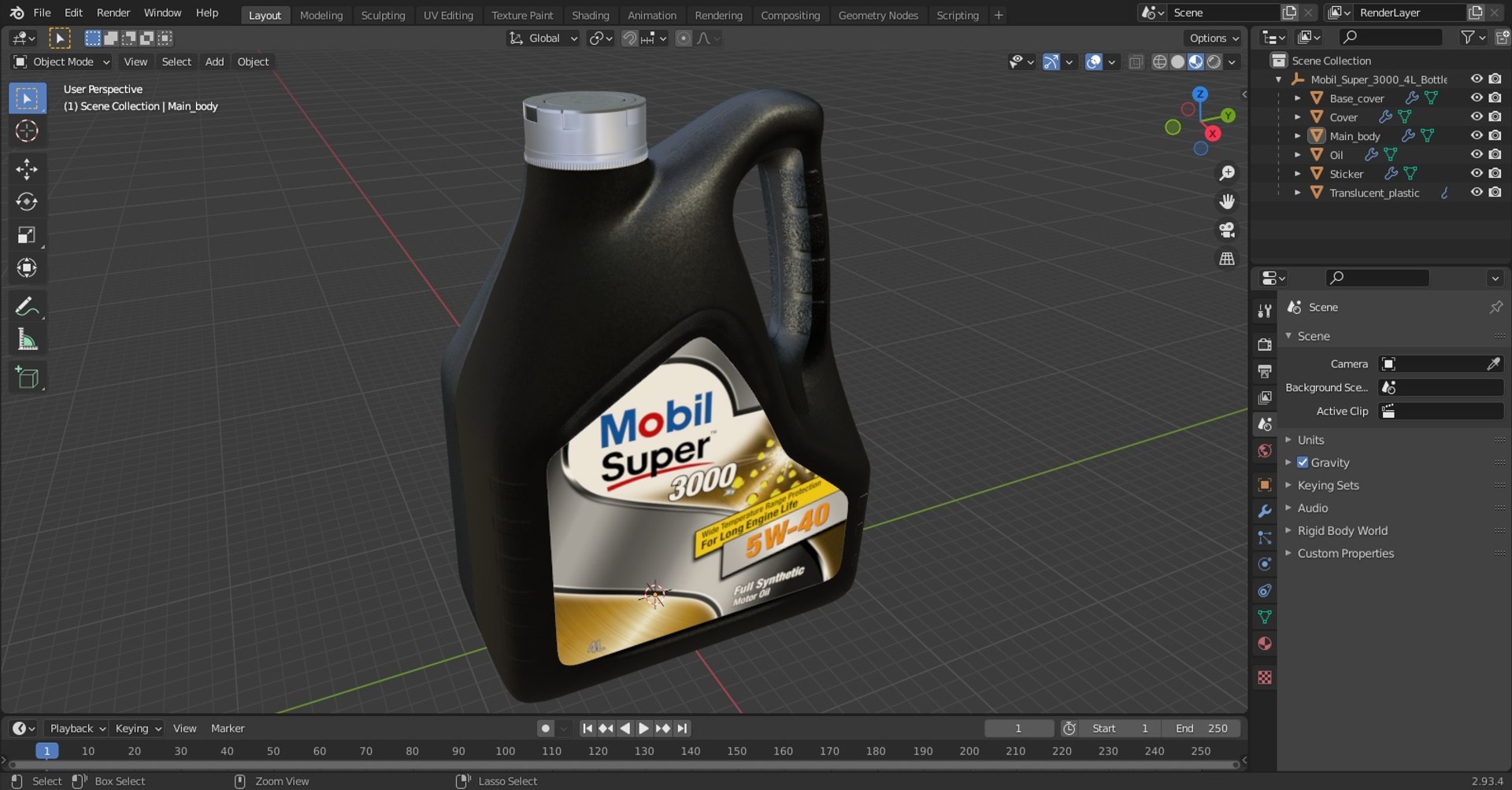 Mobil Super 3000 4L Bottle 3D model - TurboSquid 1957693