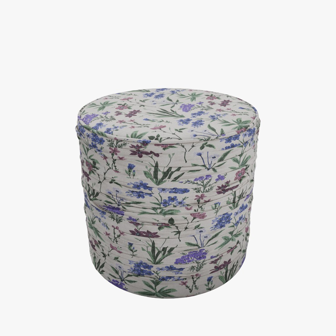 3D Round Pouf Pleated Model - TurboSquid 2320704