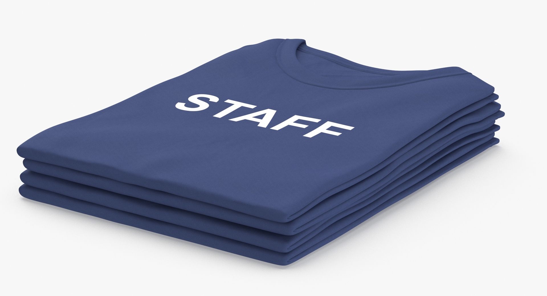 Female Crew Neck Folded Stacked Dark Blue Staff 01 3D Model ...