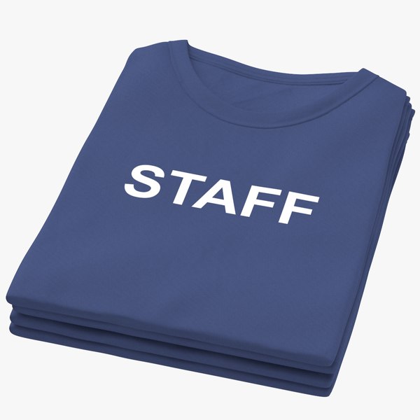 Female Crew Neck Folded Stacked Dark Blue Staff 01 3D model ...