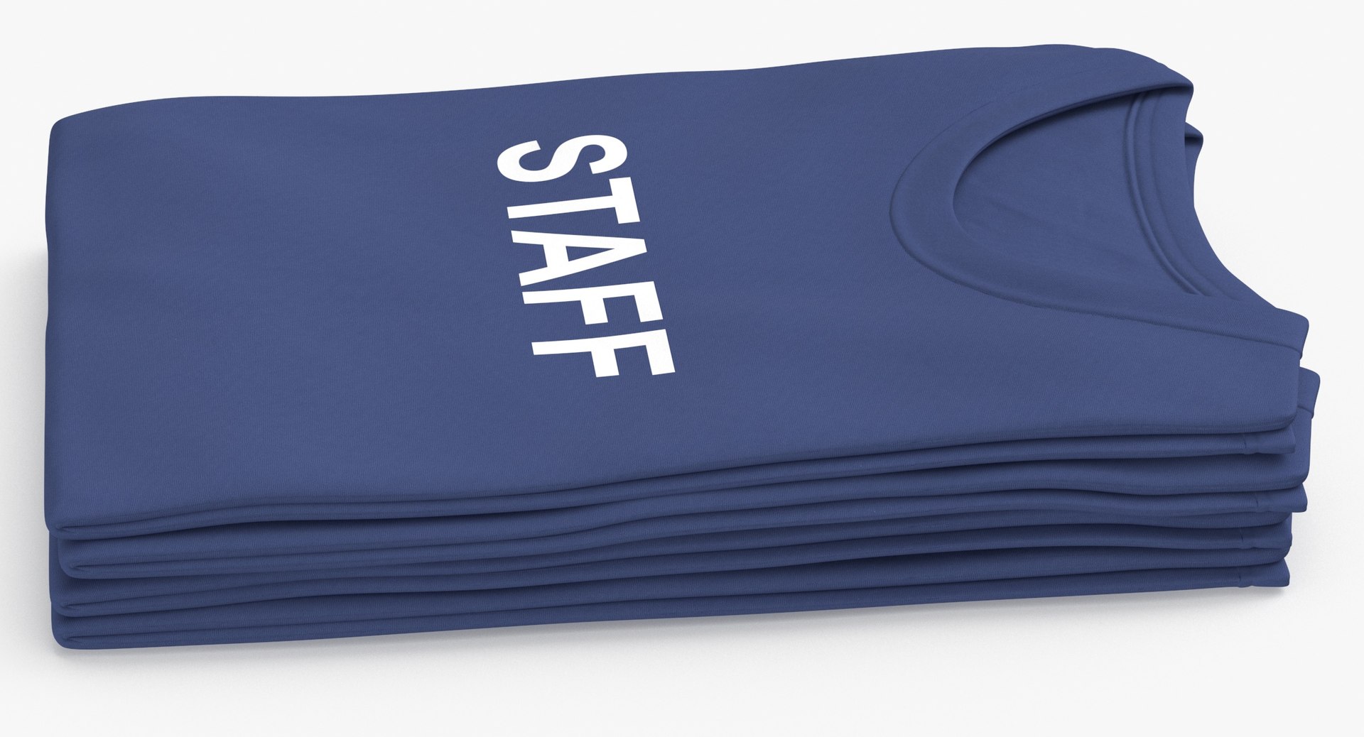 Female Crew Neck Folded Stacked Dark Blue Staff 01 3D Model ...