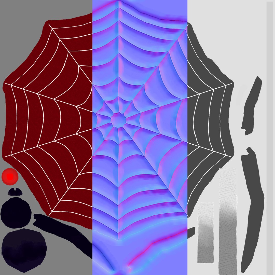 spider decorated shield 3d model