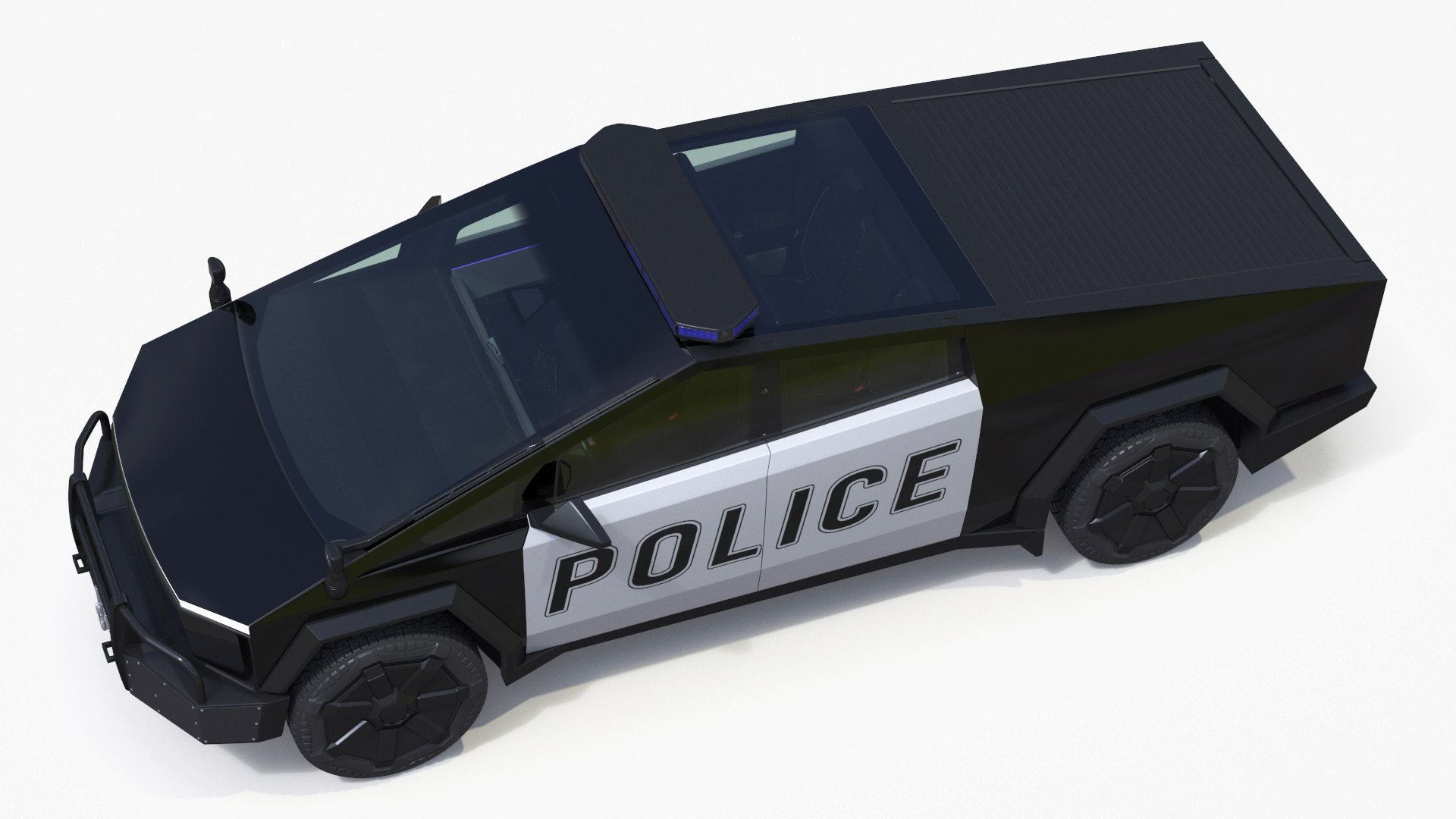 3D Tesla Cybertruck Police Patrol Vehicle Rigged For Cinema 4D ...