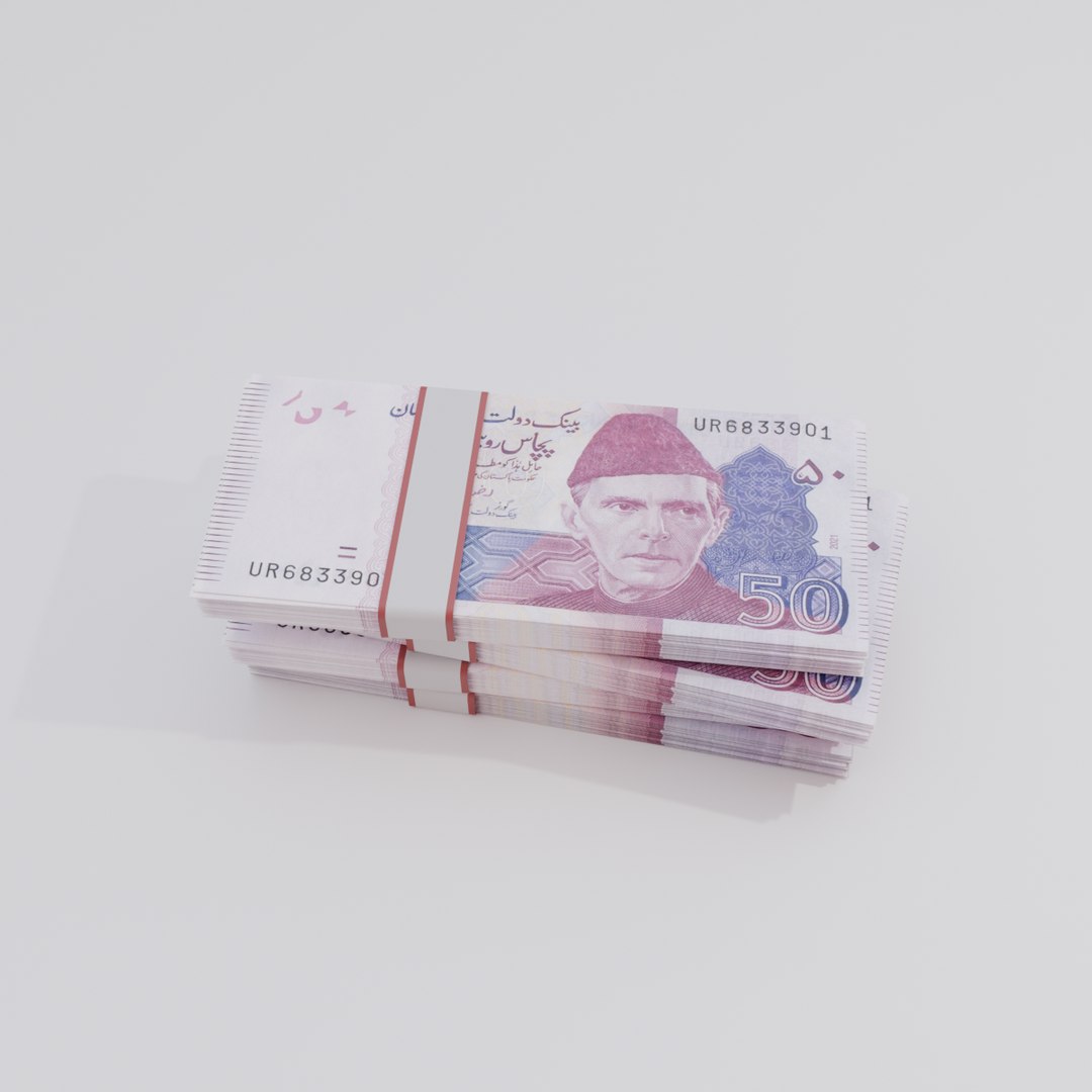 3D 50 Pakistan Pakistani Rupee Currency Model - TurboSquid 2410388