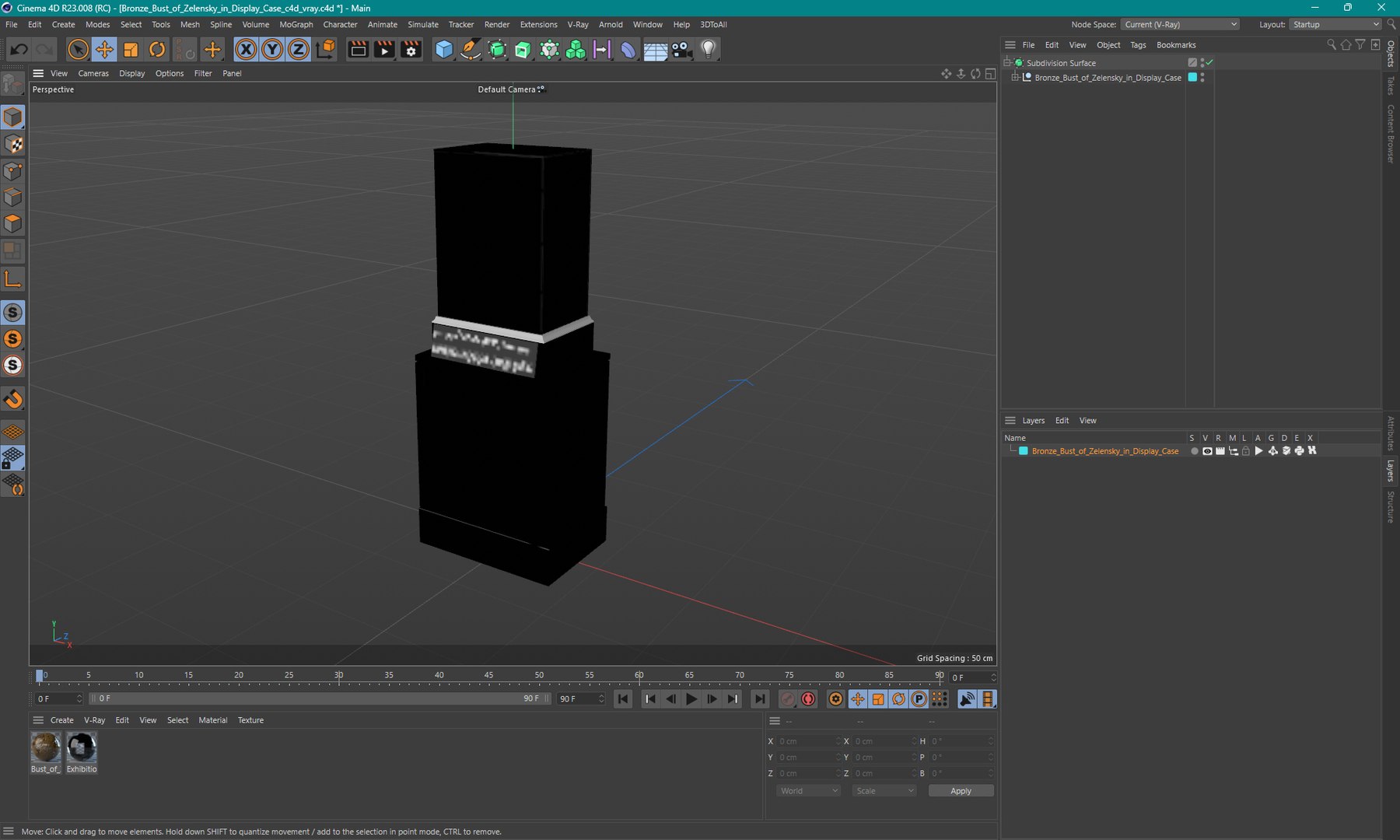 3D Bronze Bust Of Zelensky In Display Case - TurboSquid 2389393
