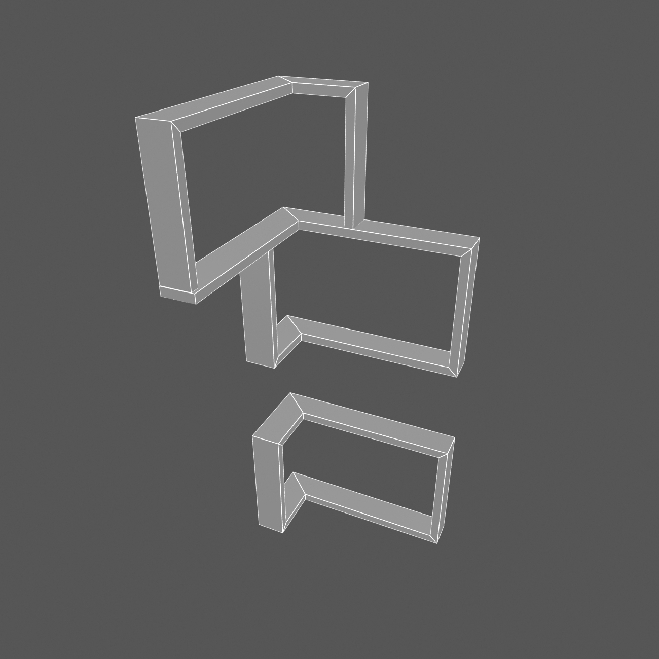 modern wooden corner shelf 3d model