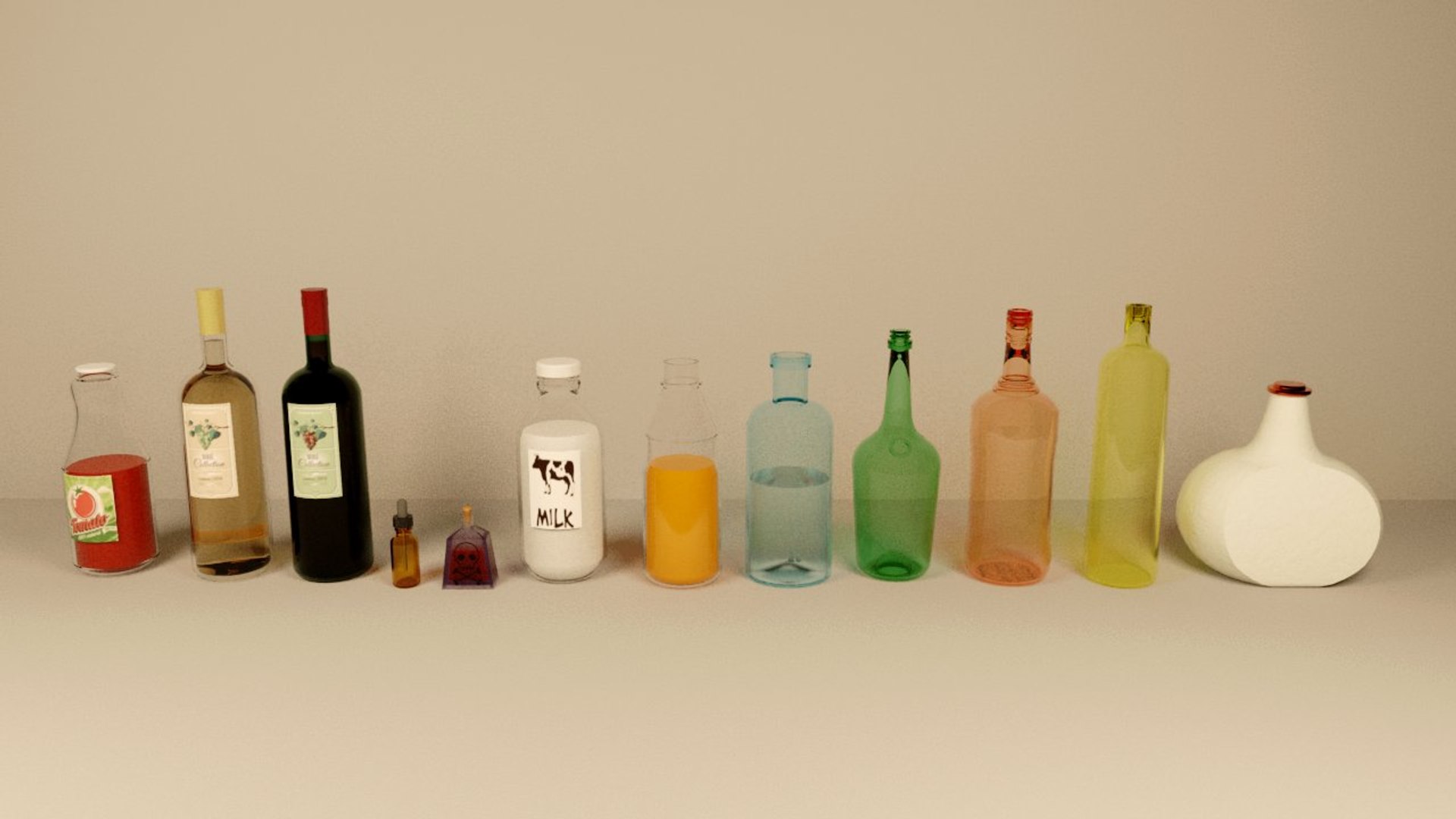 Bottles 3D Model - TurboSquid 2038576