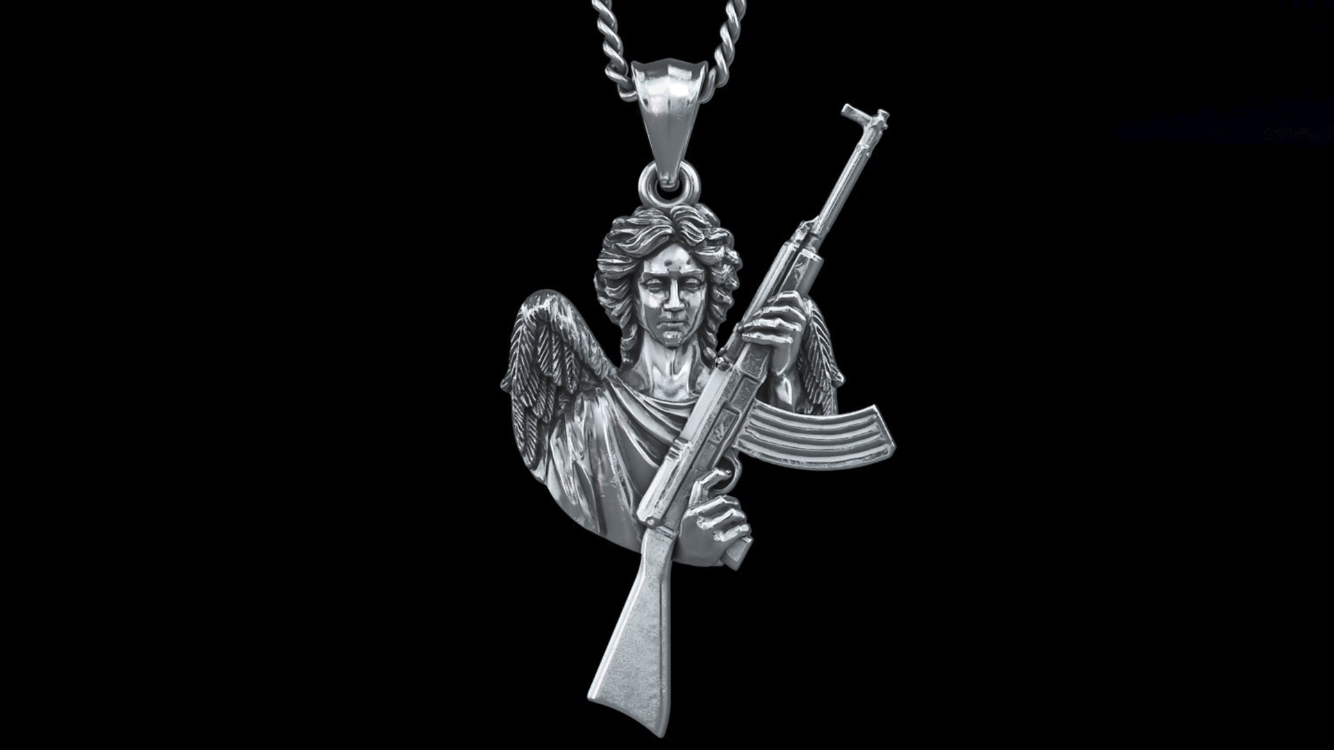 Angel With Weapon Pendant 3D - TurboSquid 1912153