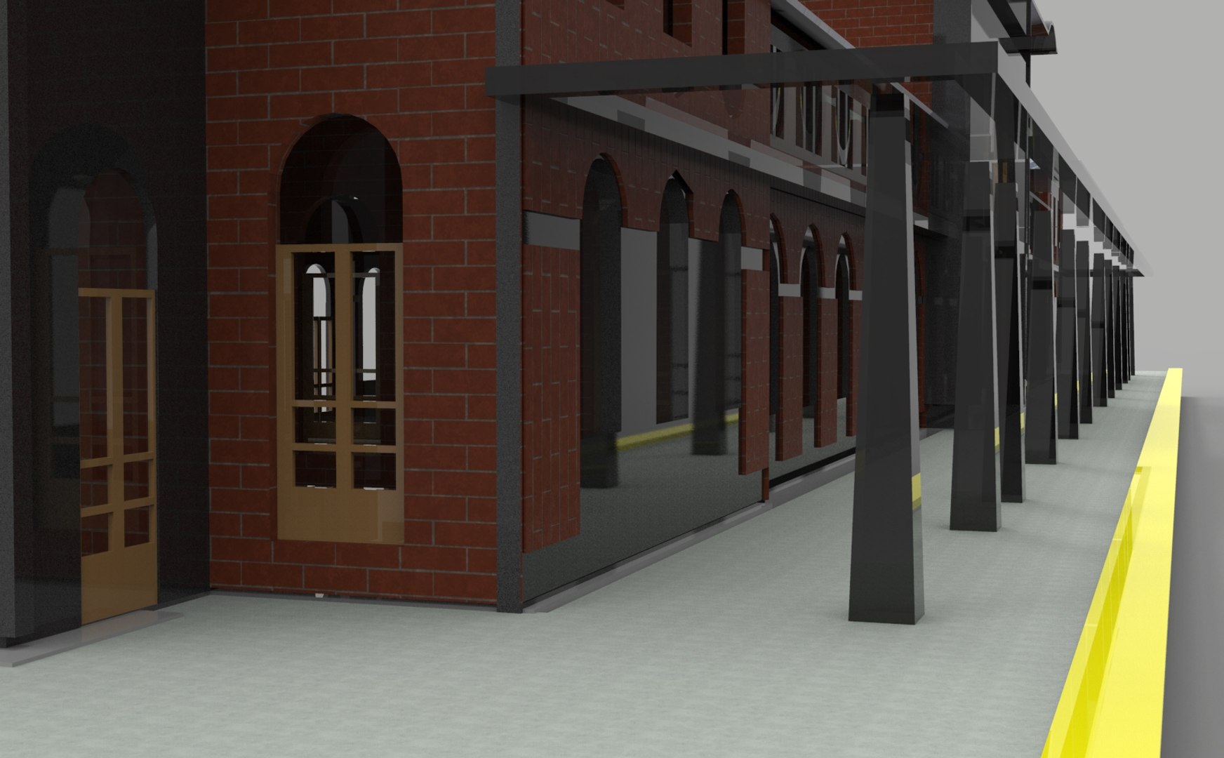 3D Railway Station Building Model - TurboSquid 1555107