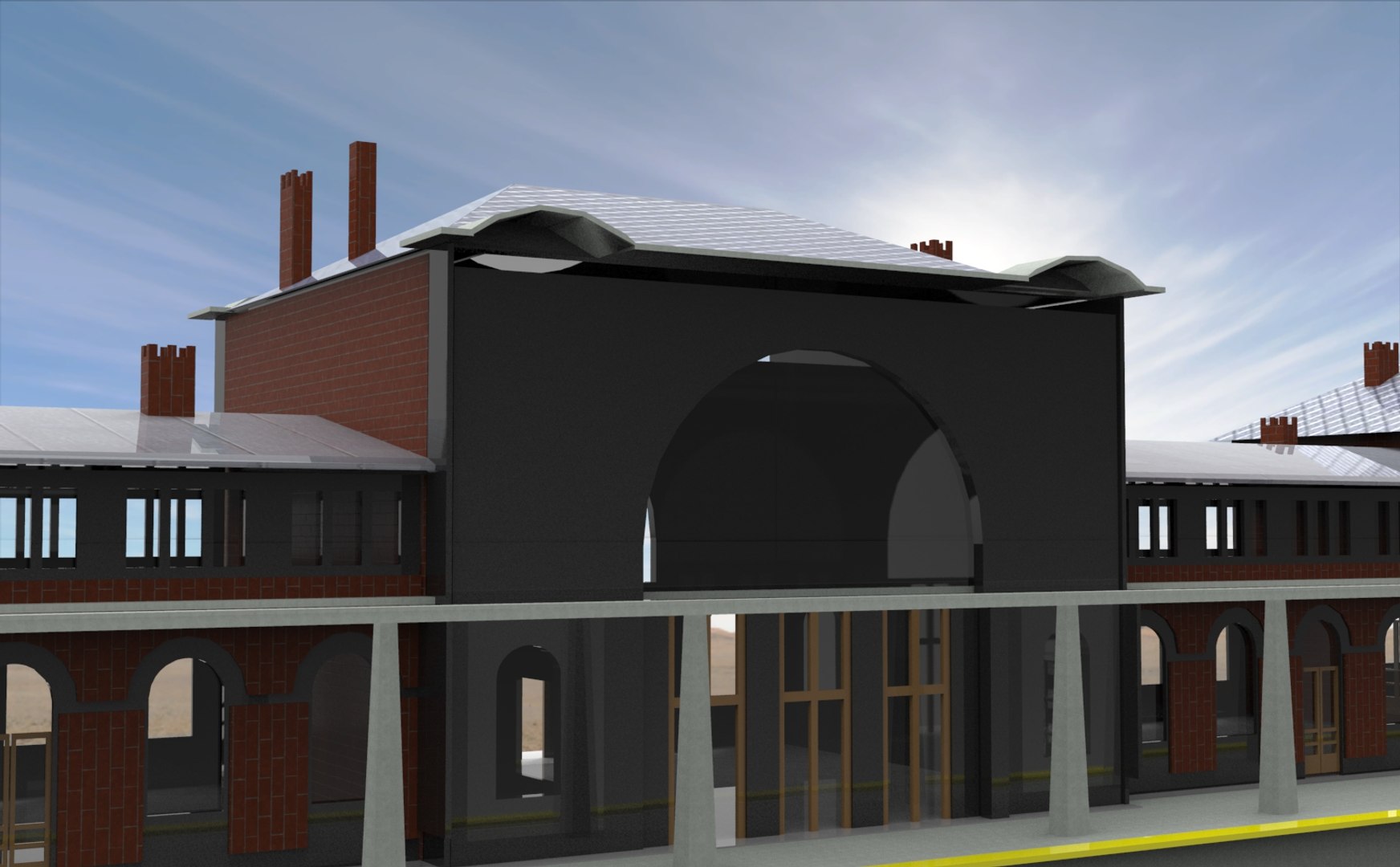 3D Railway Station Building Model - TurboSquid 1555107
