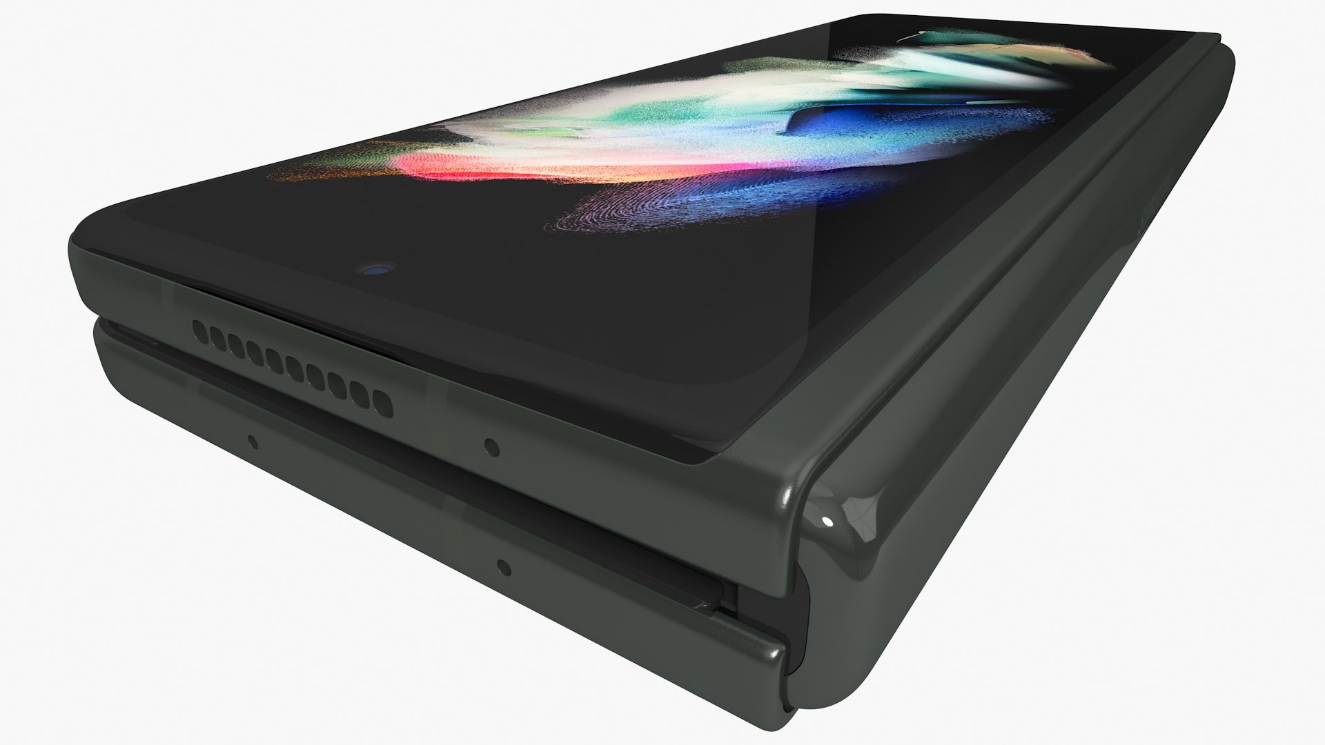 3D Samsung Galaxy Z Fold 3 With S-Pens Green Animated - TurboSquid 1774160