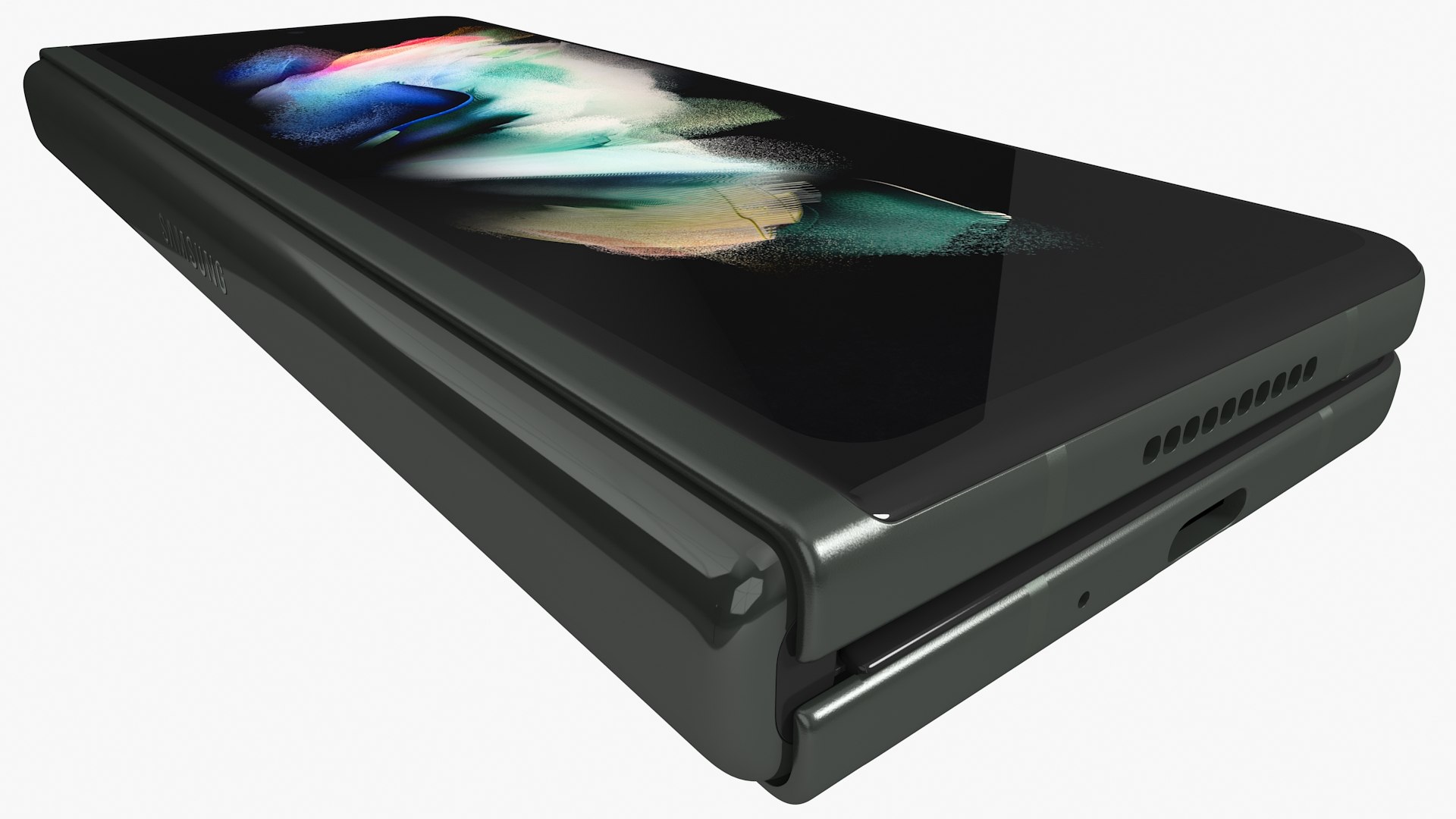 3D Samsung Galaxy Z Fold 3 With S-Pens Green Animated - TurboSquid 1774160