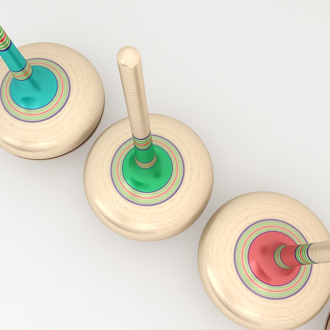 3d Spinning 4 Colors Model