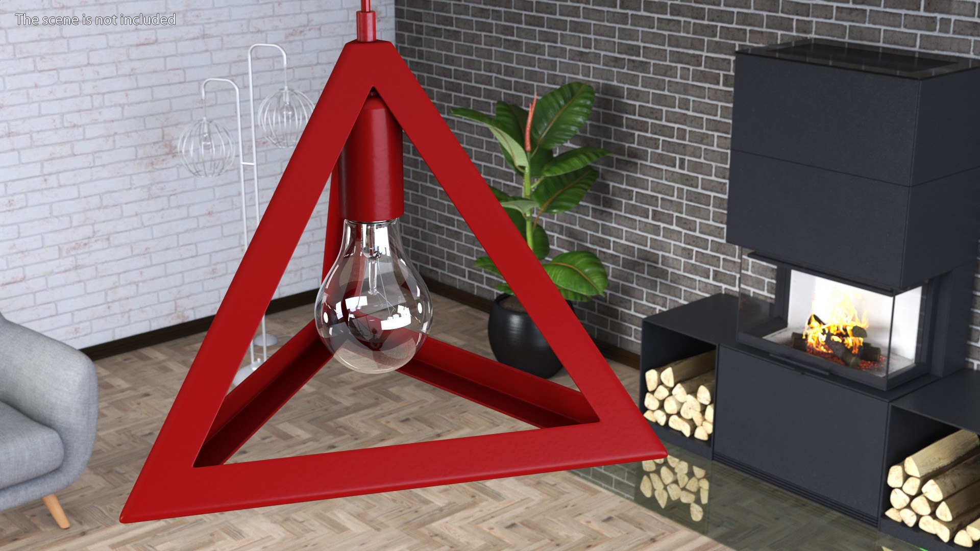 Hanging Light Triangle Shape Red Model - TurboSquid 2018645