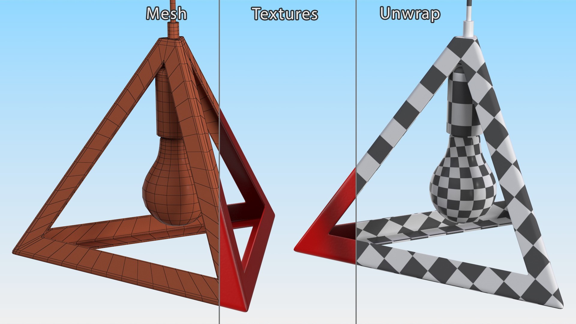 Hanging Light Triangle Shape Red model - TurboSquid 2018645