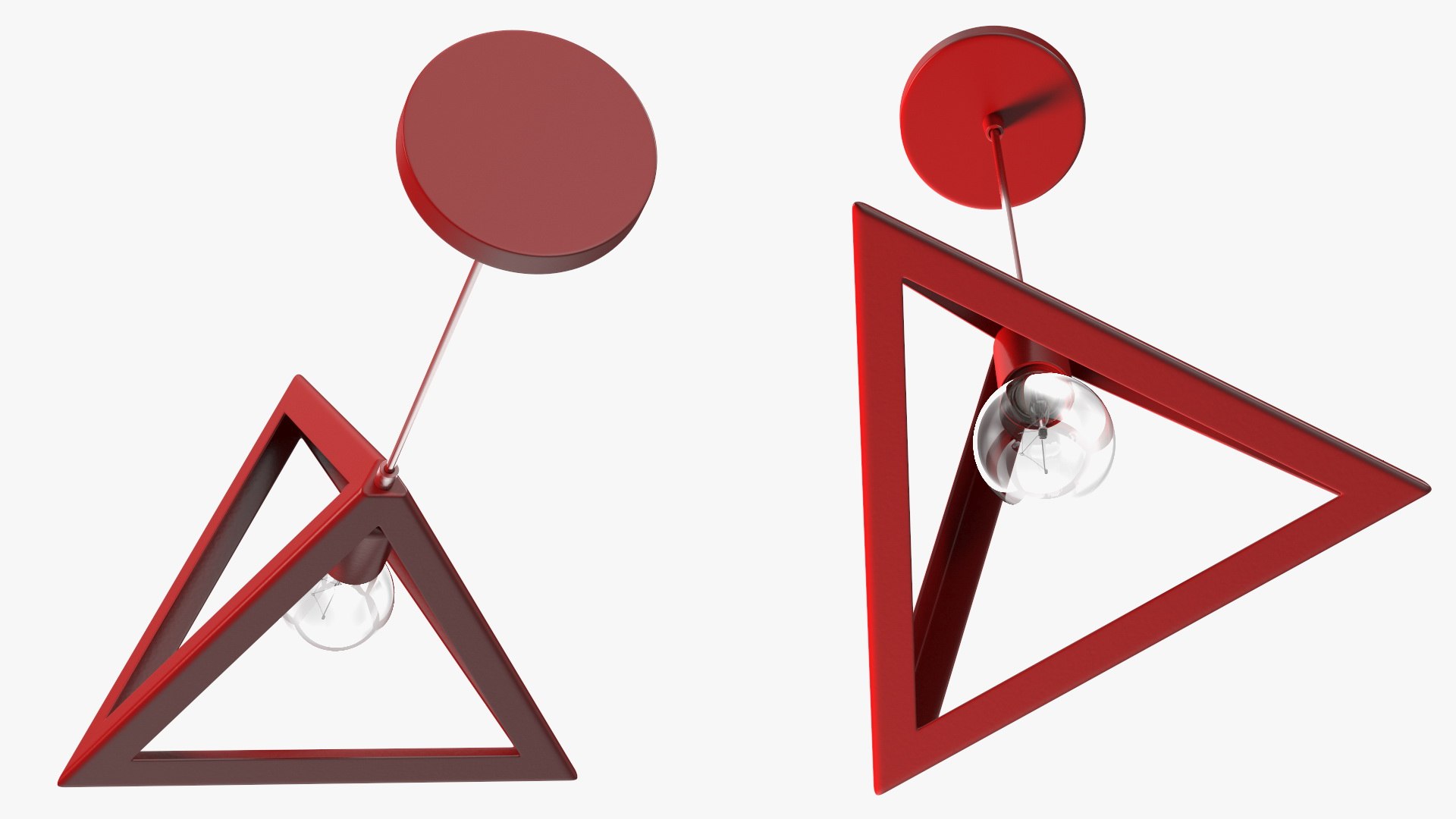Hanging Light Triangle Shape Red Model - TurboSquid 2018645
