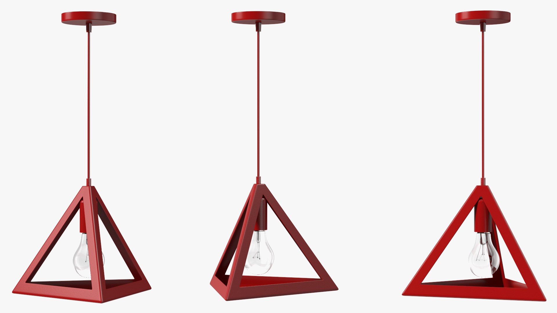 Hanging Light Triangle Shape Red Model - TurboSquid 2018645