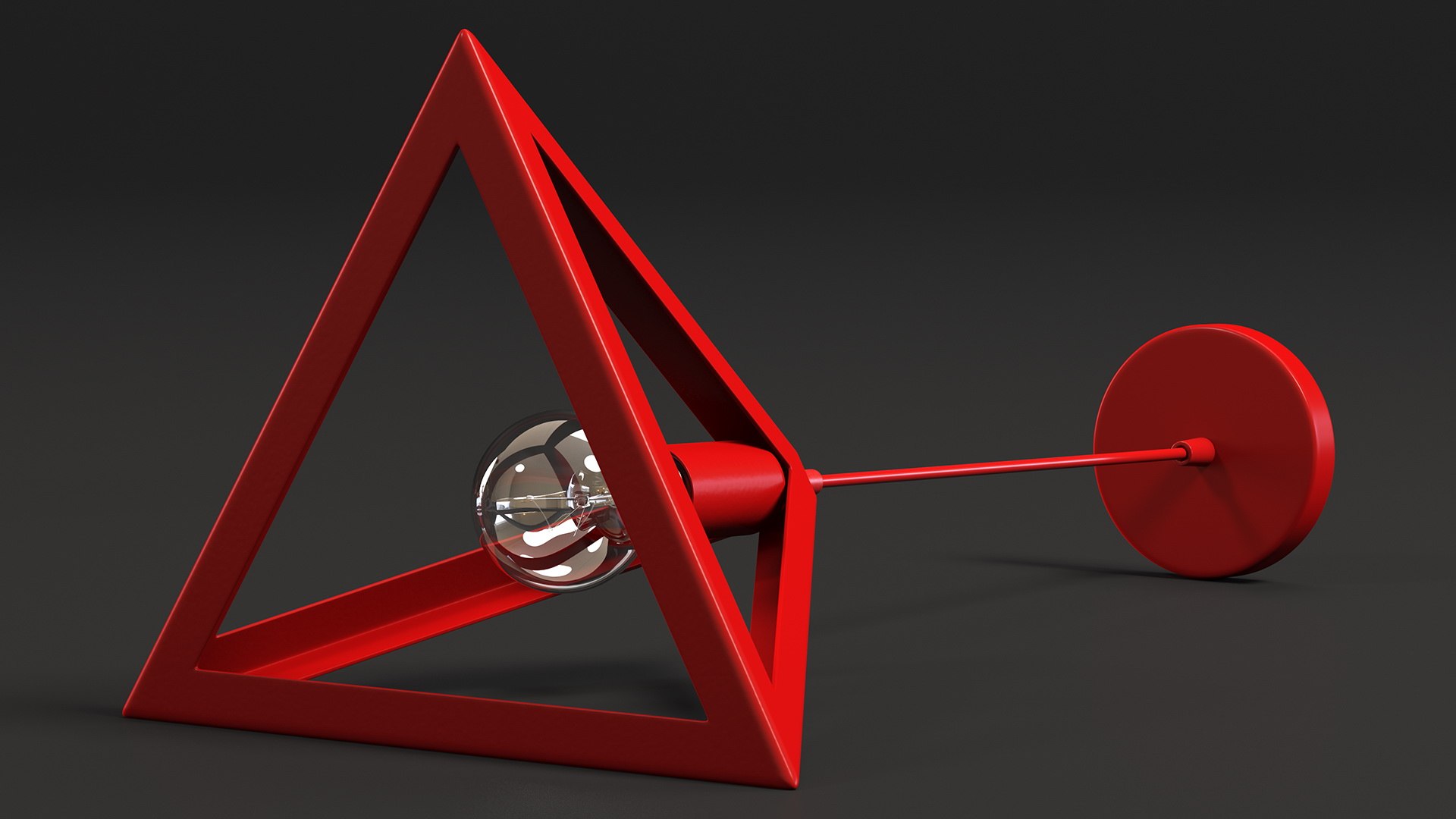 Hanging Light Triangle Shape Red Model - TurboSquid 2018645
