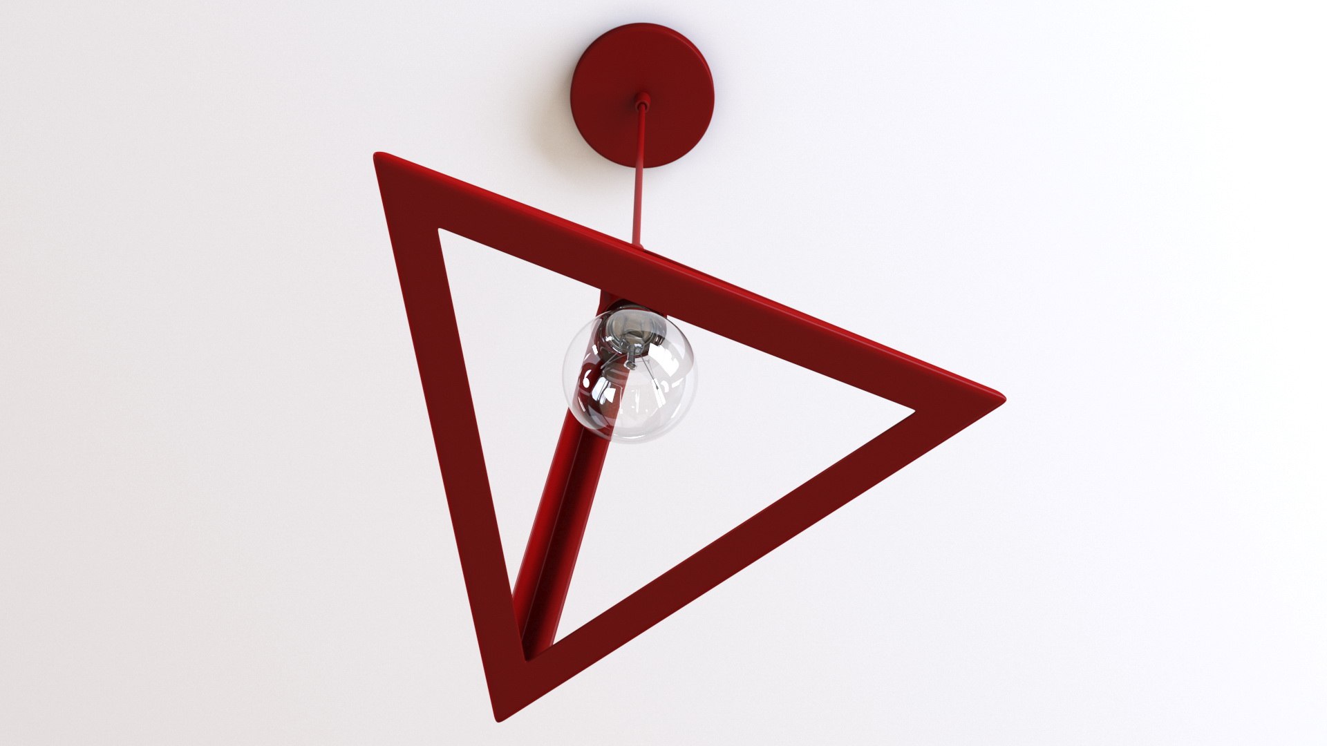 Hanging Light Triangle Shape Red Model - TurboSquid 2018645