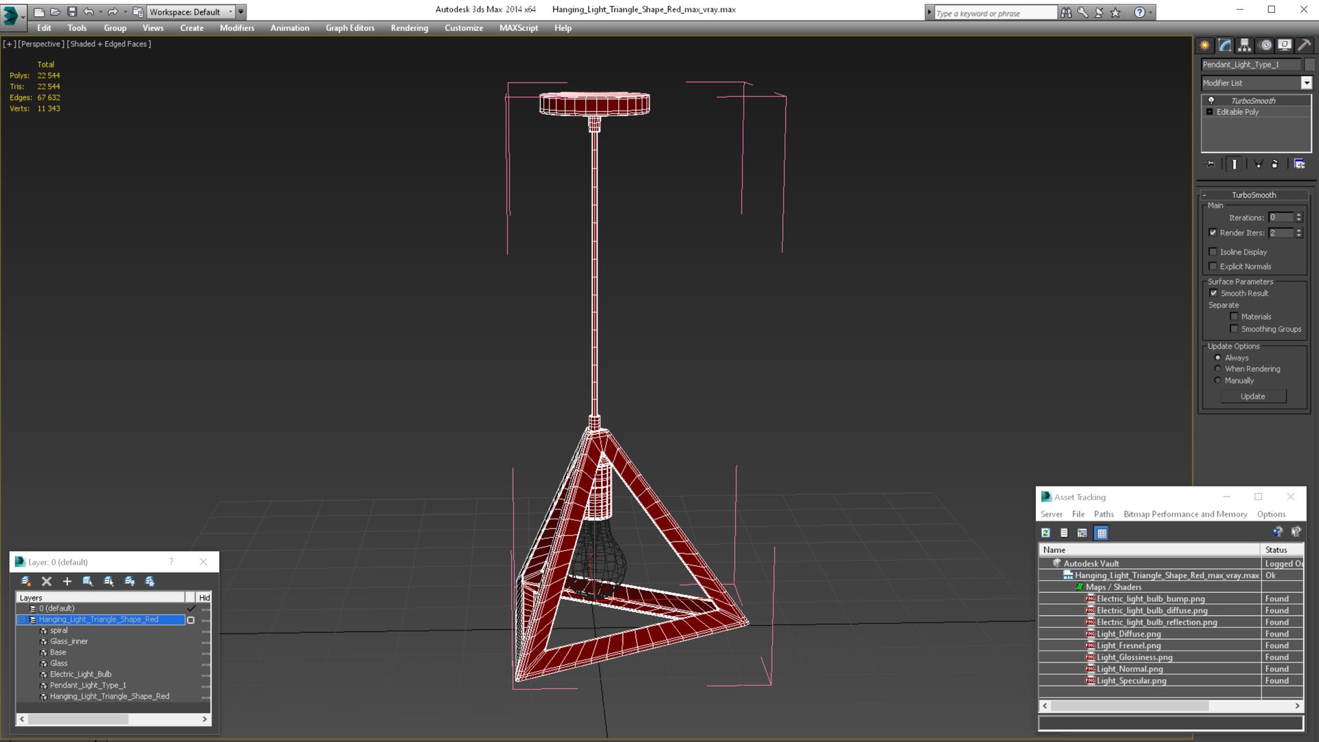 Hanging Light Triangle Shape Red model - TurboSquid 2018645