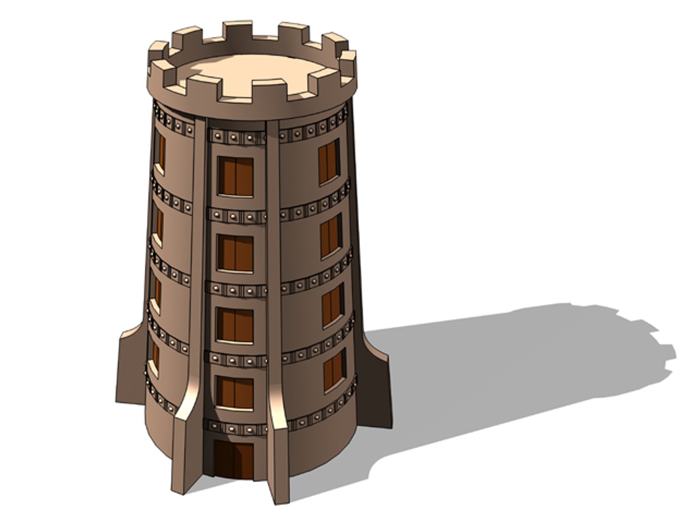 3d Tower Toon Model