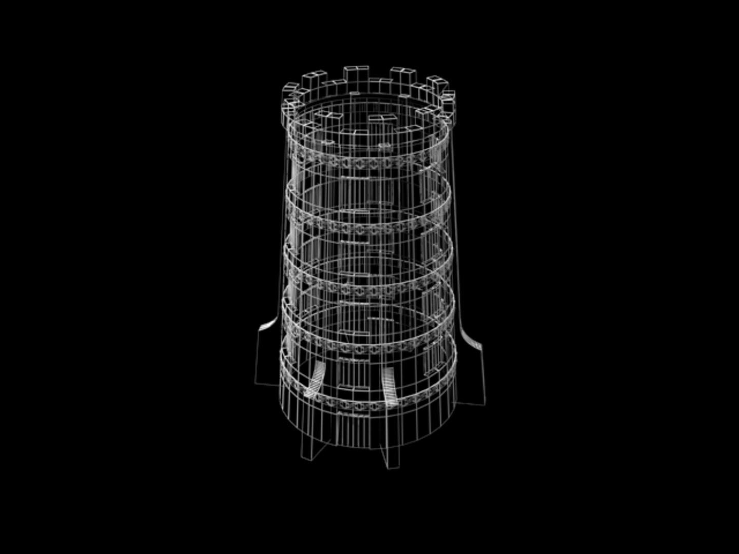 3d Tower Toon Model