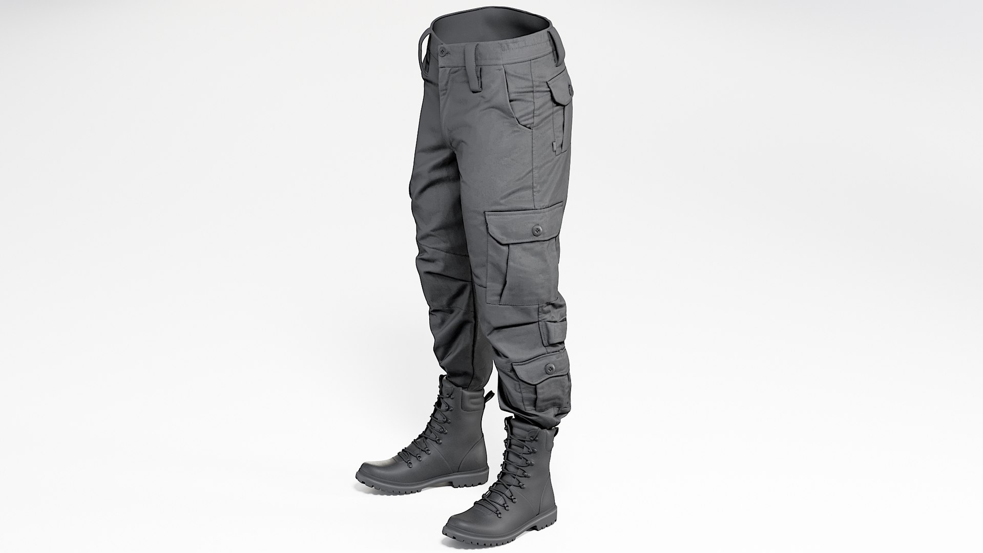 Realistic black pants boots 3D model - TurboSquid 1529856