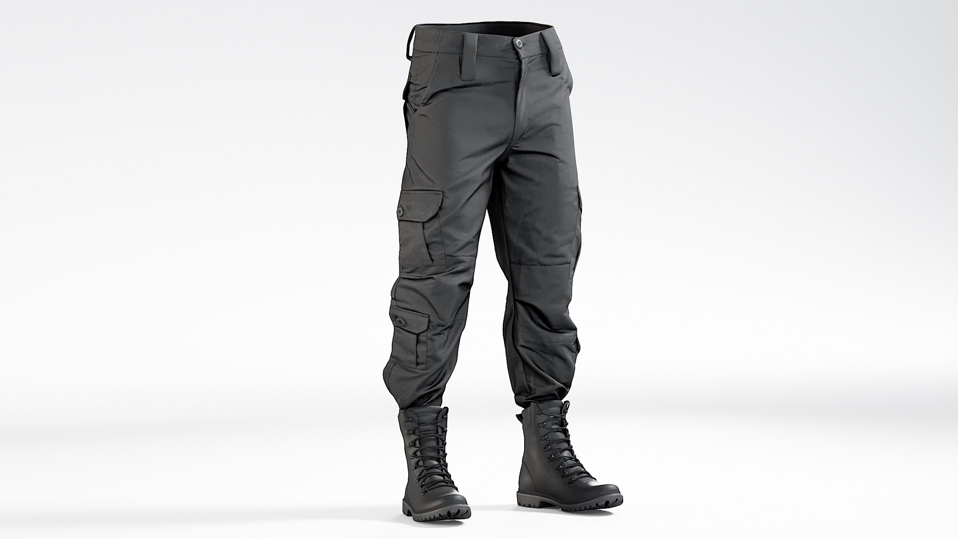 Realistic black pants boots 3D model - TurboSquid 1529856