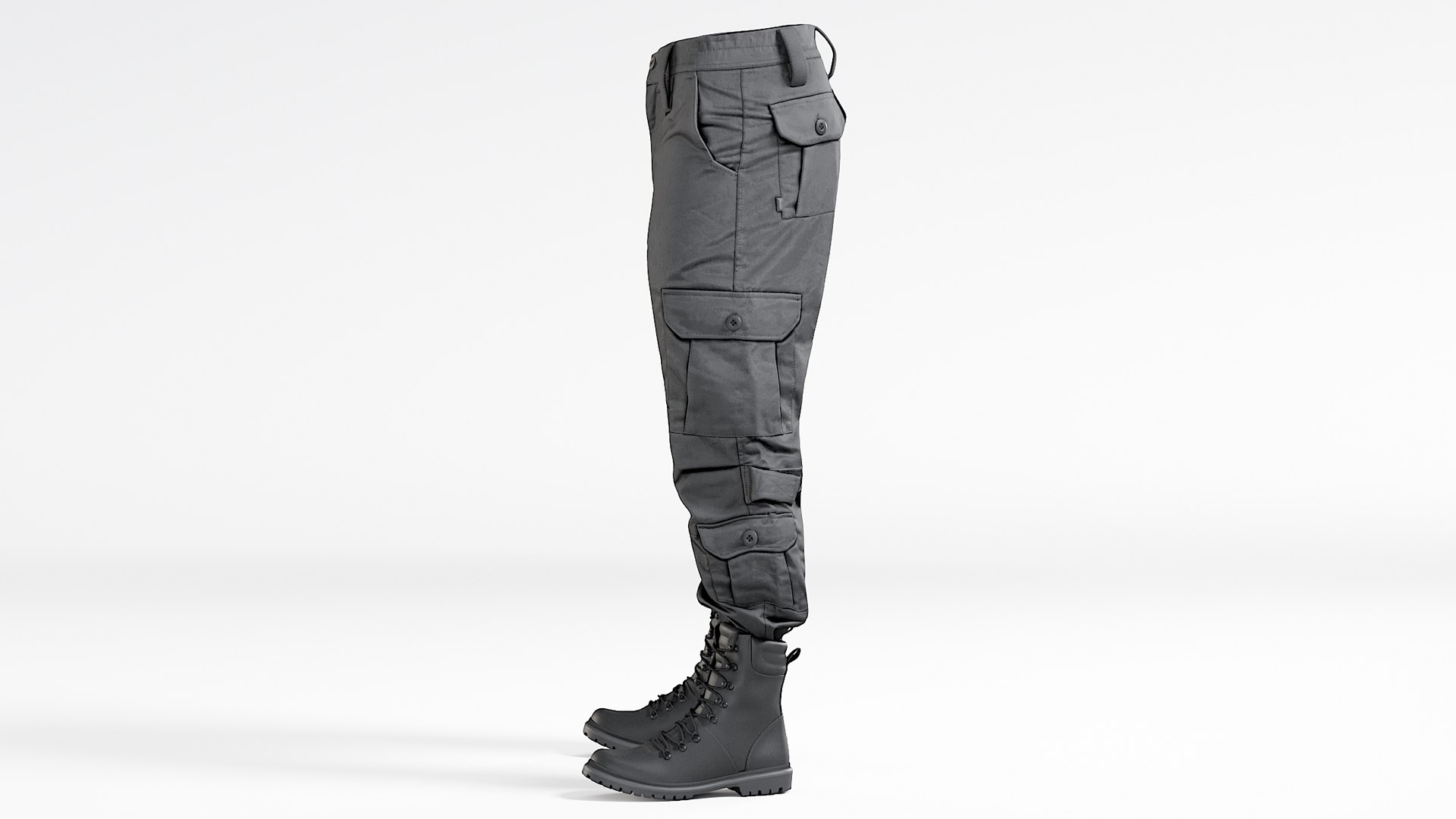 Realistic black pants boots 3D model - TurboSquid 1529856