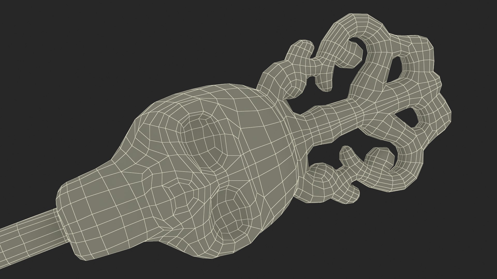 3D Model Ornate Skull Gothic Key Silver - TurboSquid 2246245