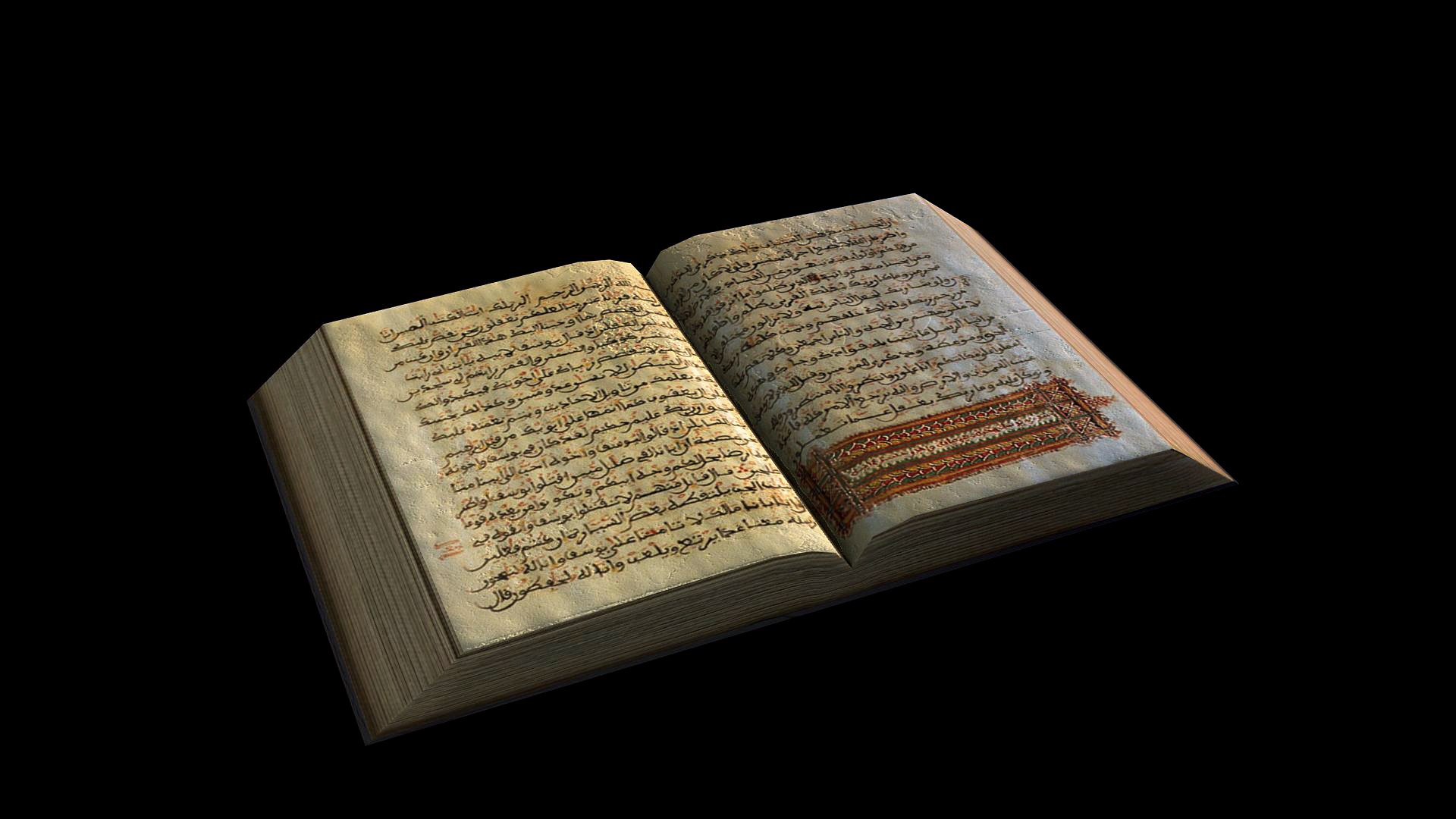 Old Quran Book 23 Polys 3D Model - TurboSquid 2362307