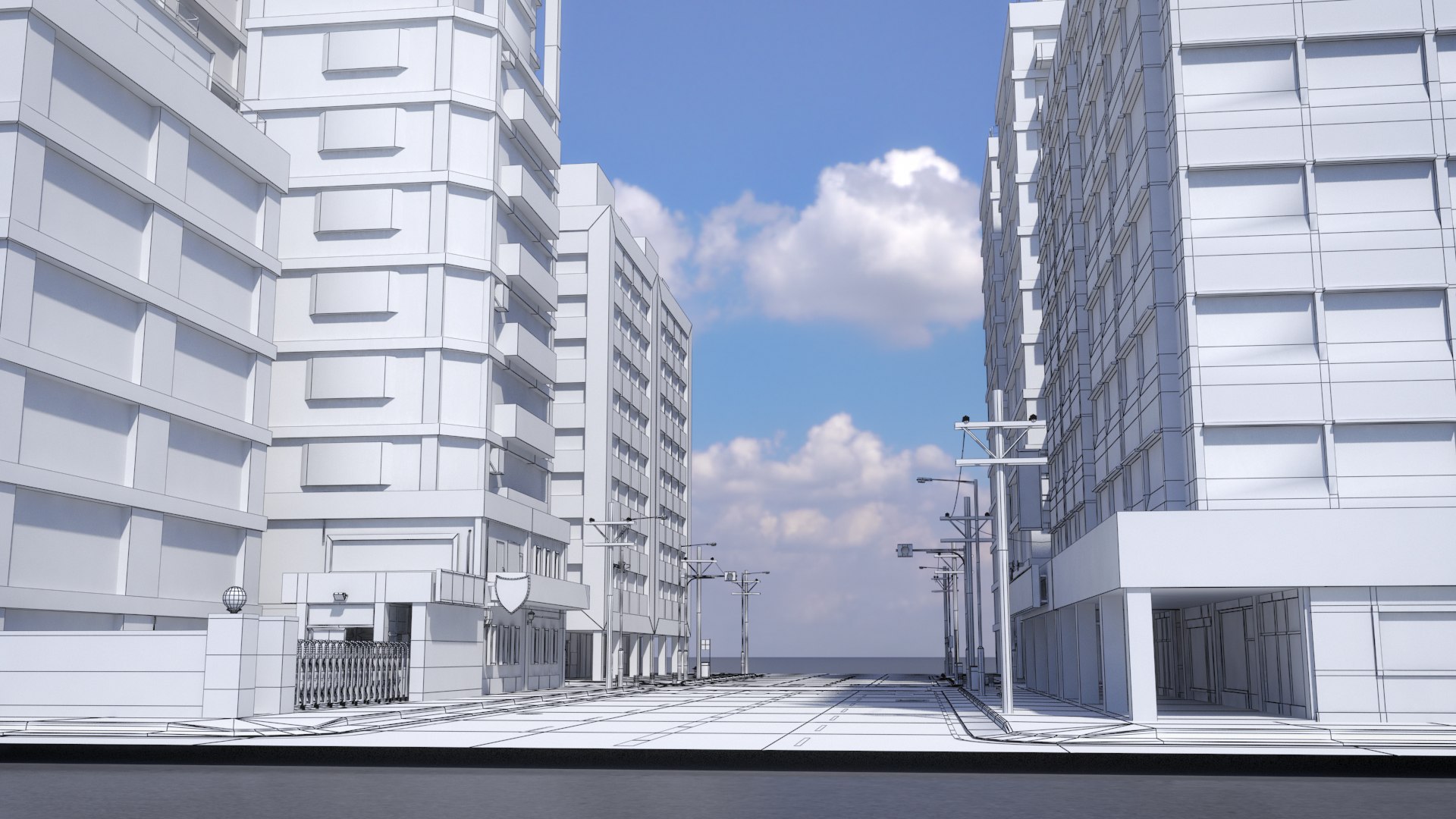 TW Street With Police Station 01 3D Model - TurboSquid 2211283