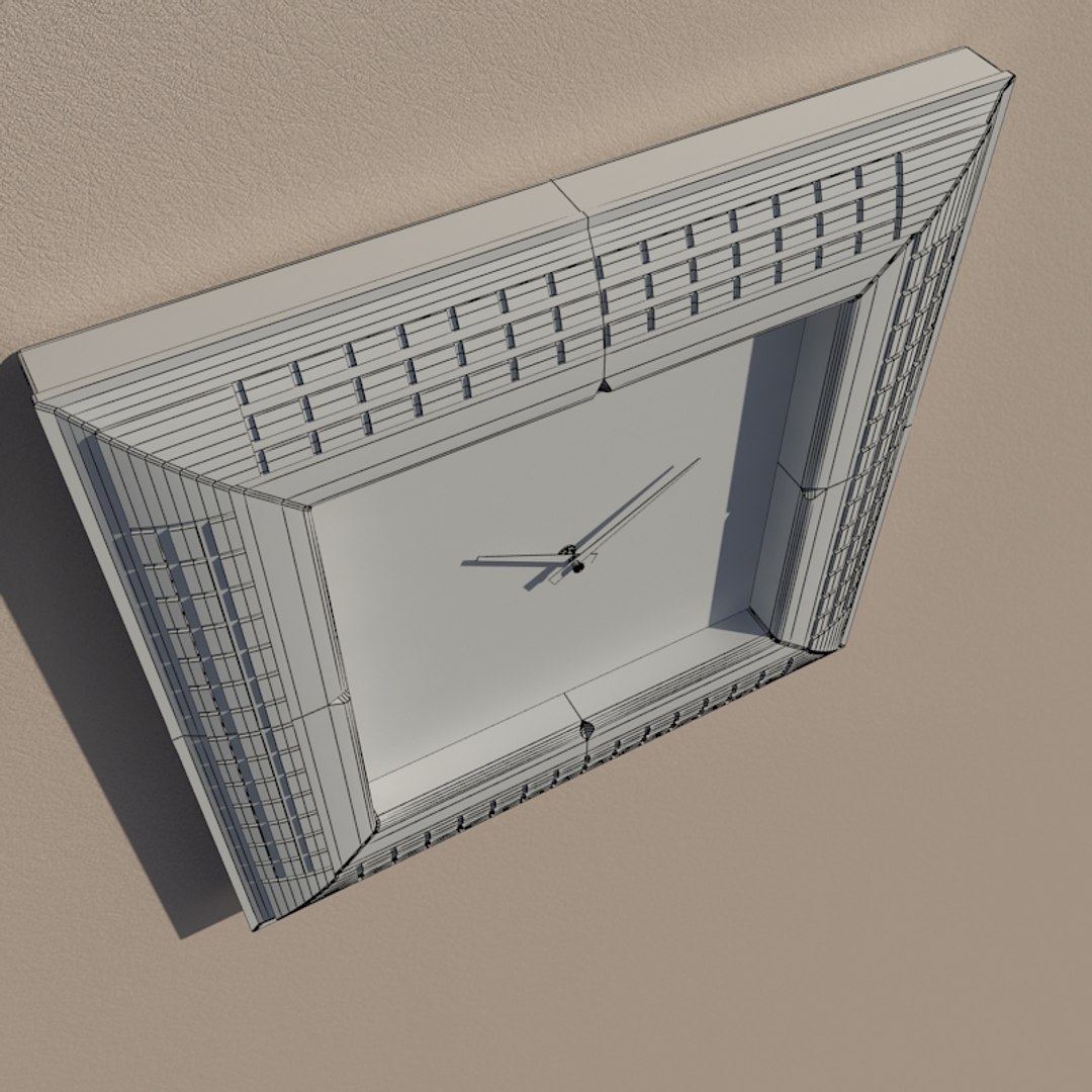 3D Square Wall Clock Model - TurboSquid 1604957