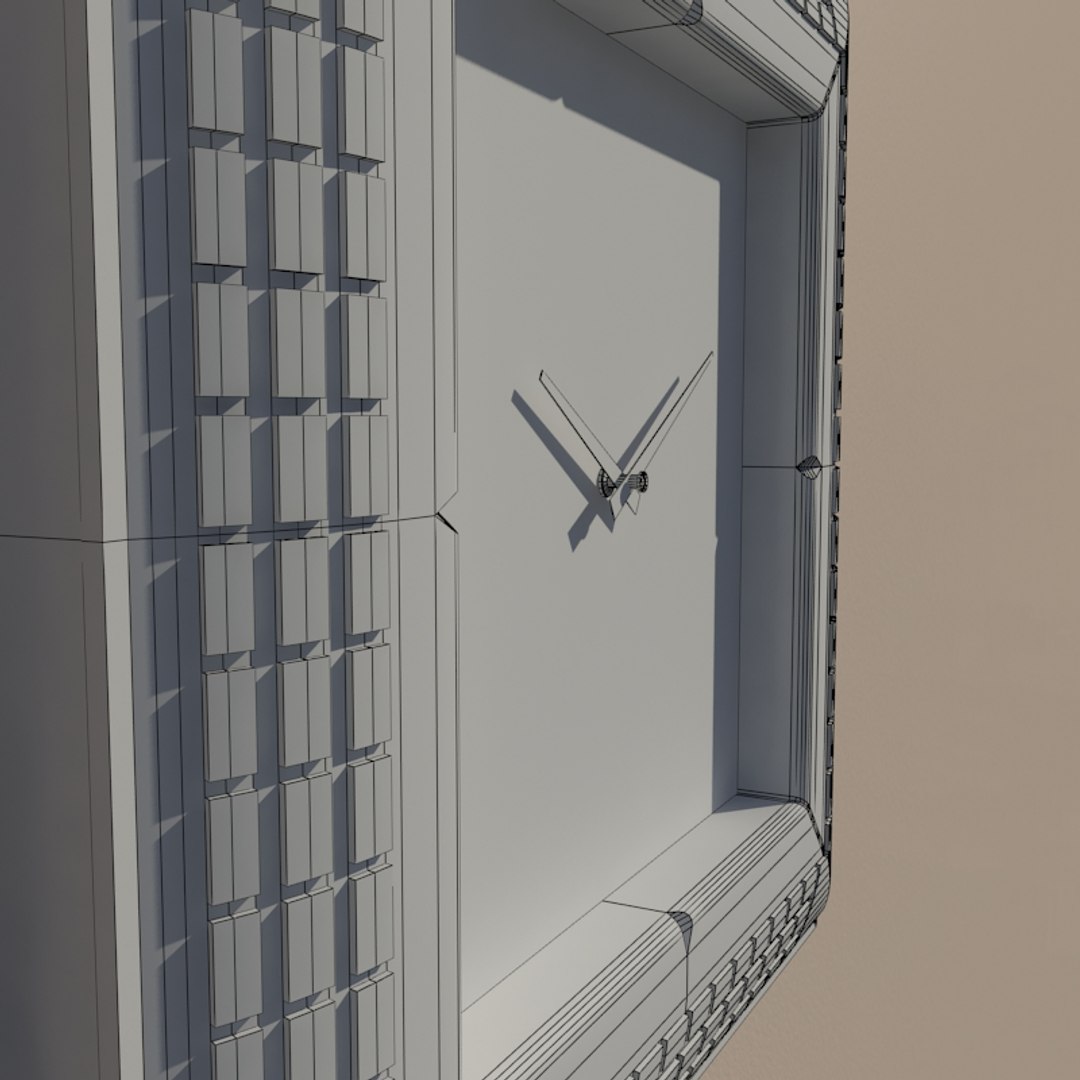 3D Square Wall Clock Model - TurboSquid 1604957