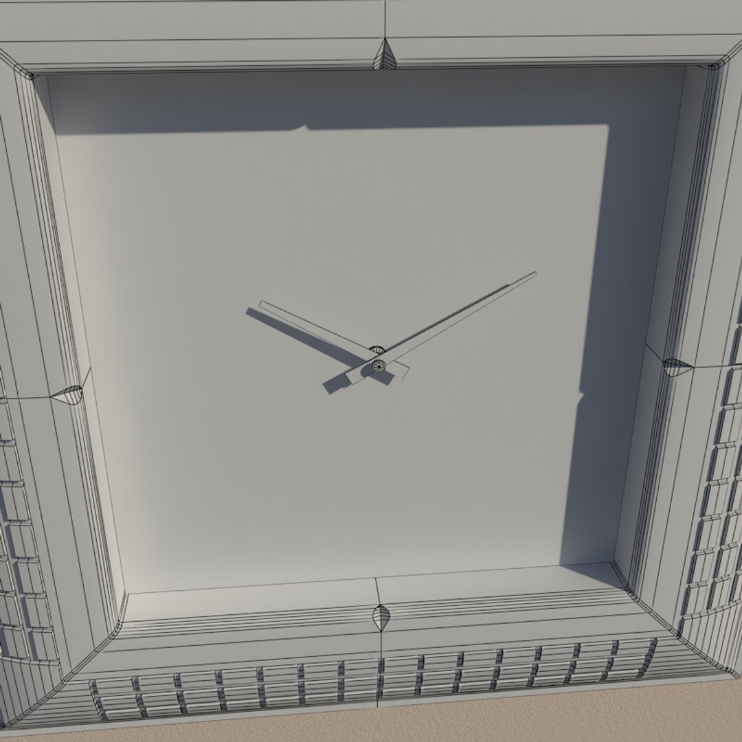 3D Square Wall Clock Model - TurboSquid 1604957