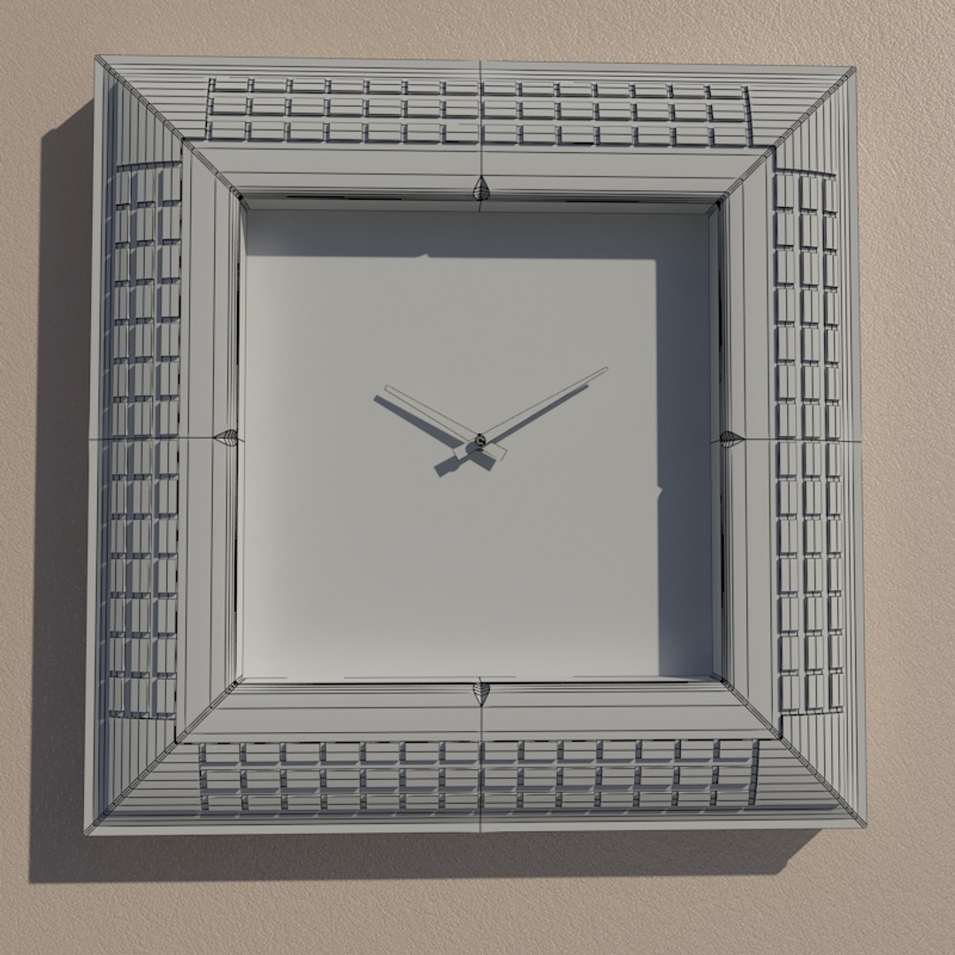 3D Square Wall Clock Model - TurboSquid 1604957