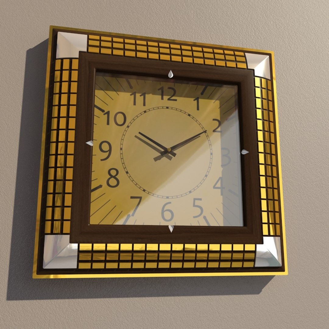3D Square Wall Clock Model - TurboSquid 1604957