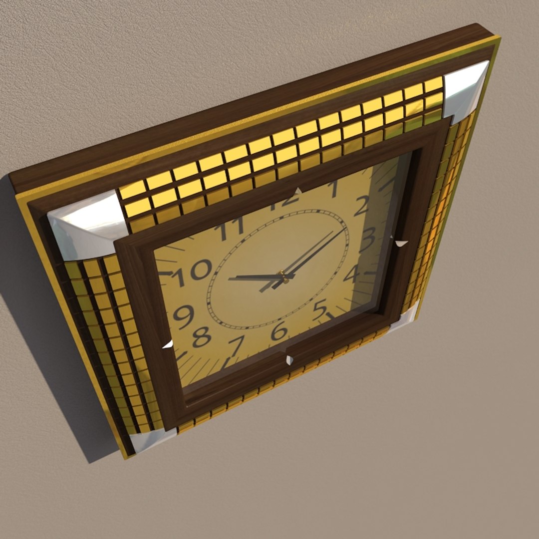 3D Square Wall Clock Model - TurboSquid 1604957