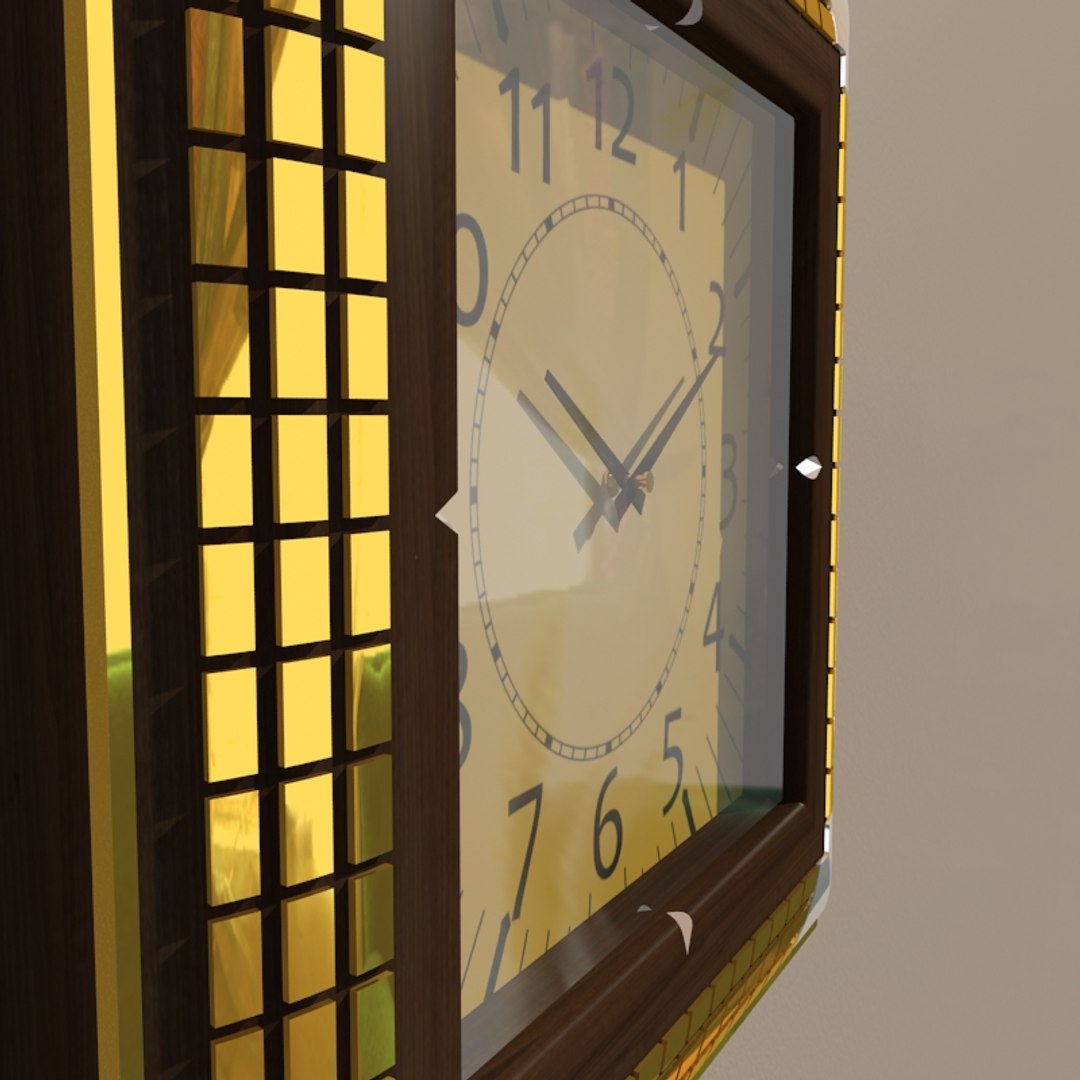 3D Square Wall Clock Model - TurboSquid 1604957