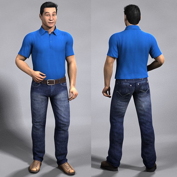 3d model dong asian man