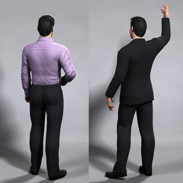 3d model dong asian man